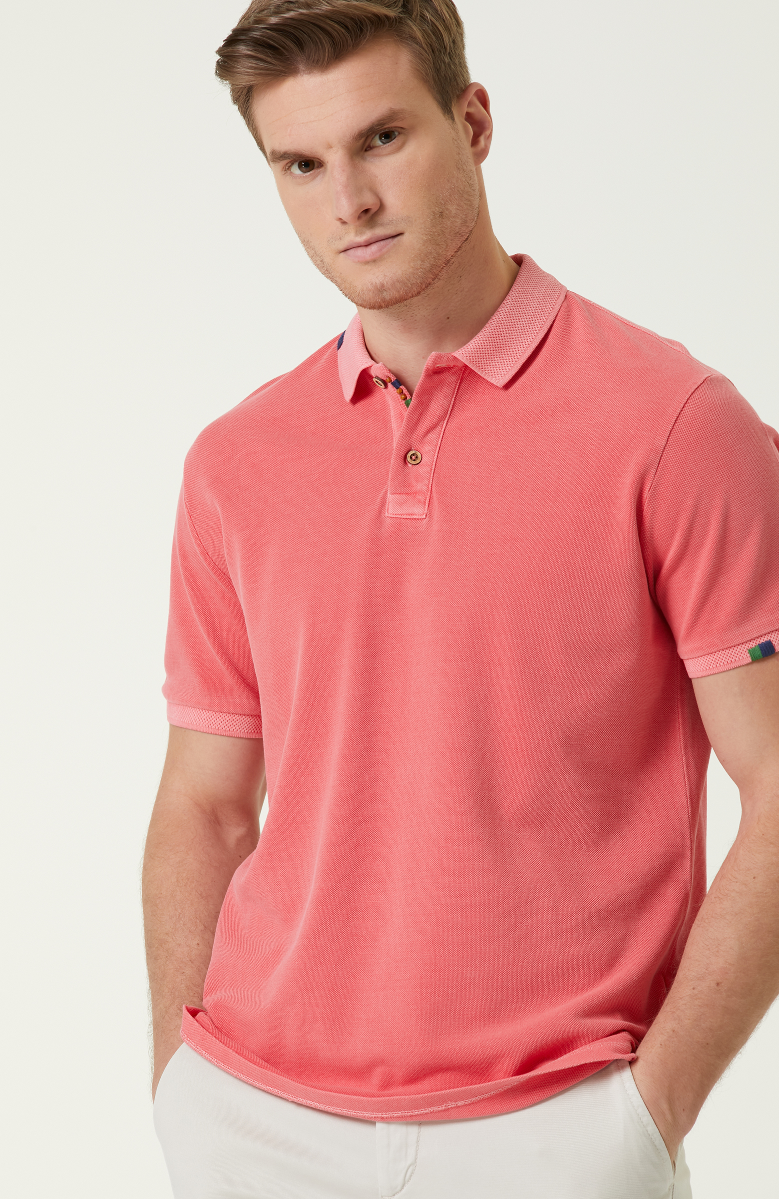 Slim Fit Pembe Polo Yaka T-shirt Slim Fit Pembe Polo Yaka T-shirt