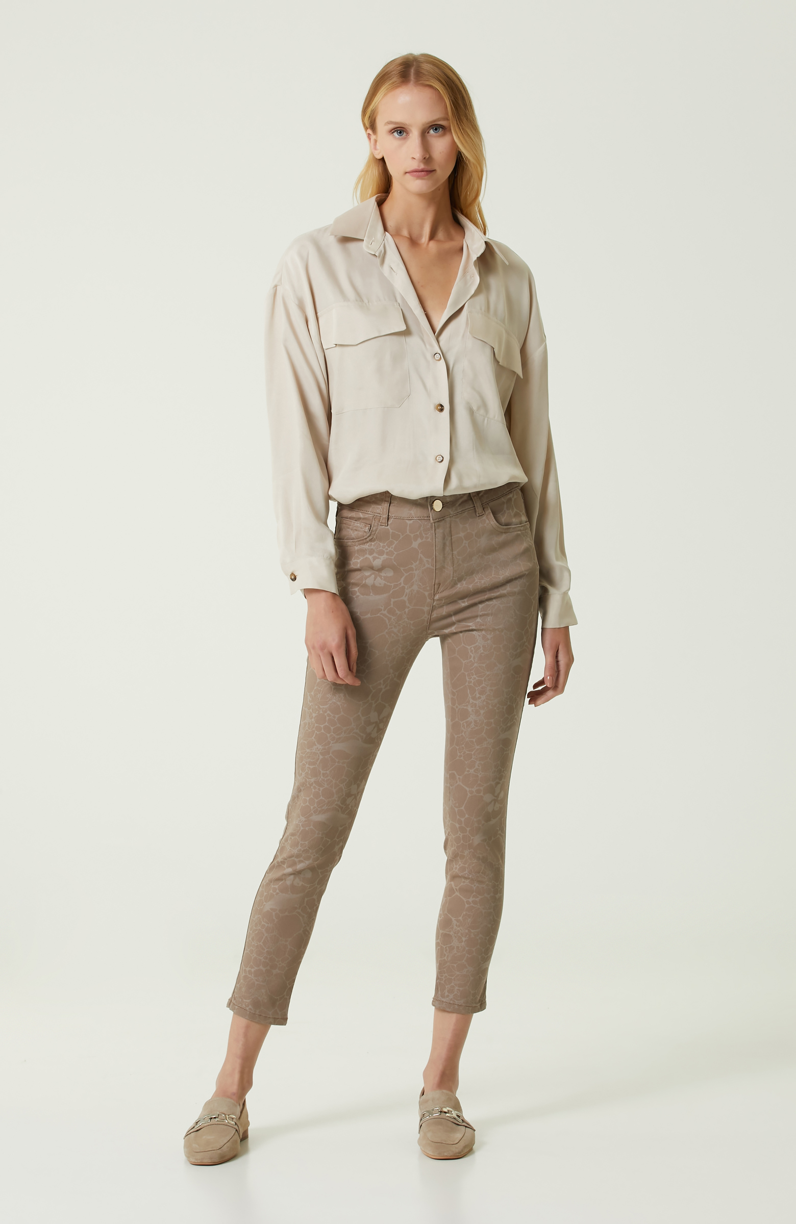 Slim Fit Vizon Desenli Pantolon Slim Fit Vizon Desenli Pantolon