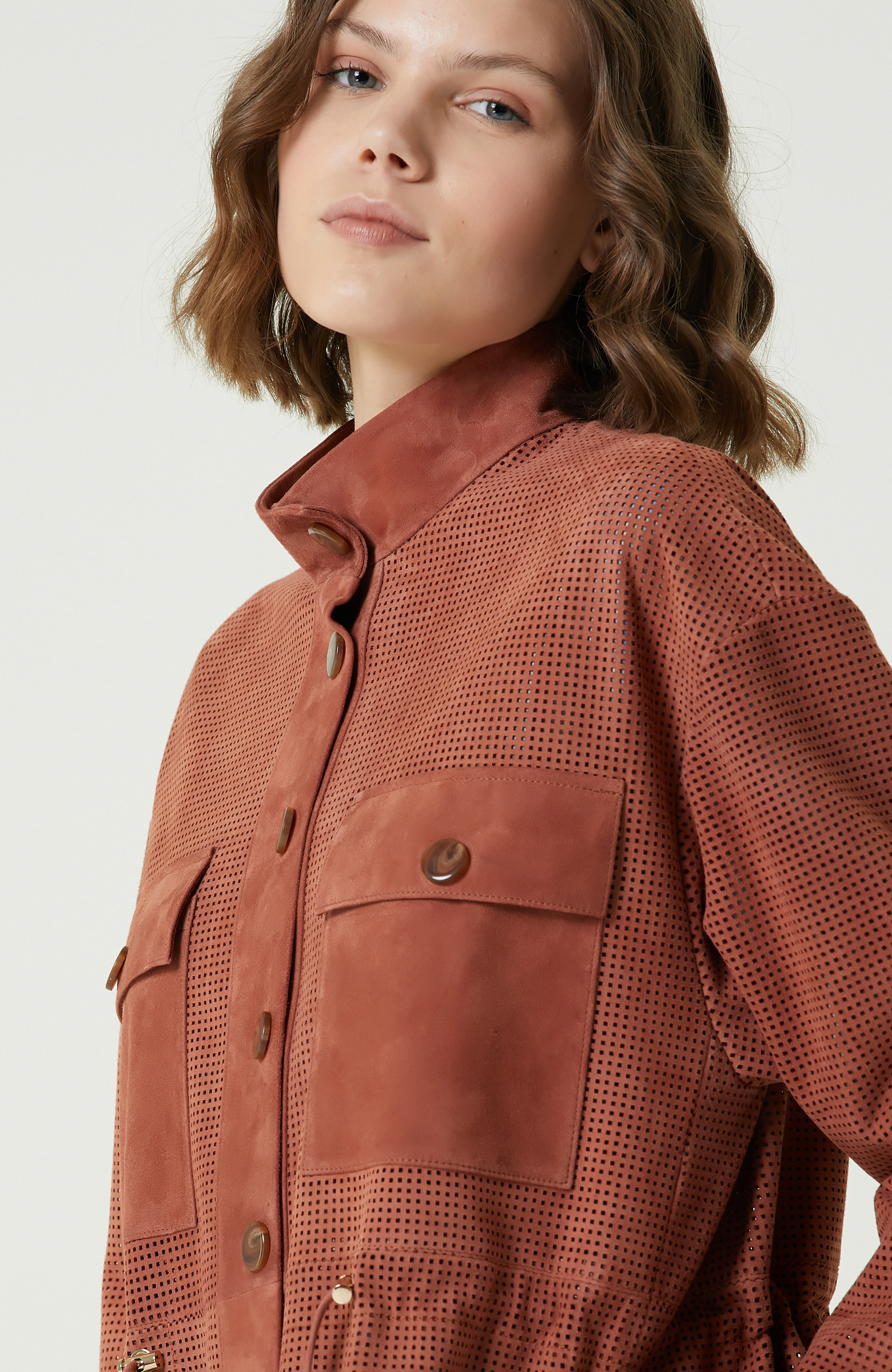 Kiremit Büzgülü Süet Mont Kiremit Büzgülü Süet Mont