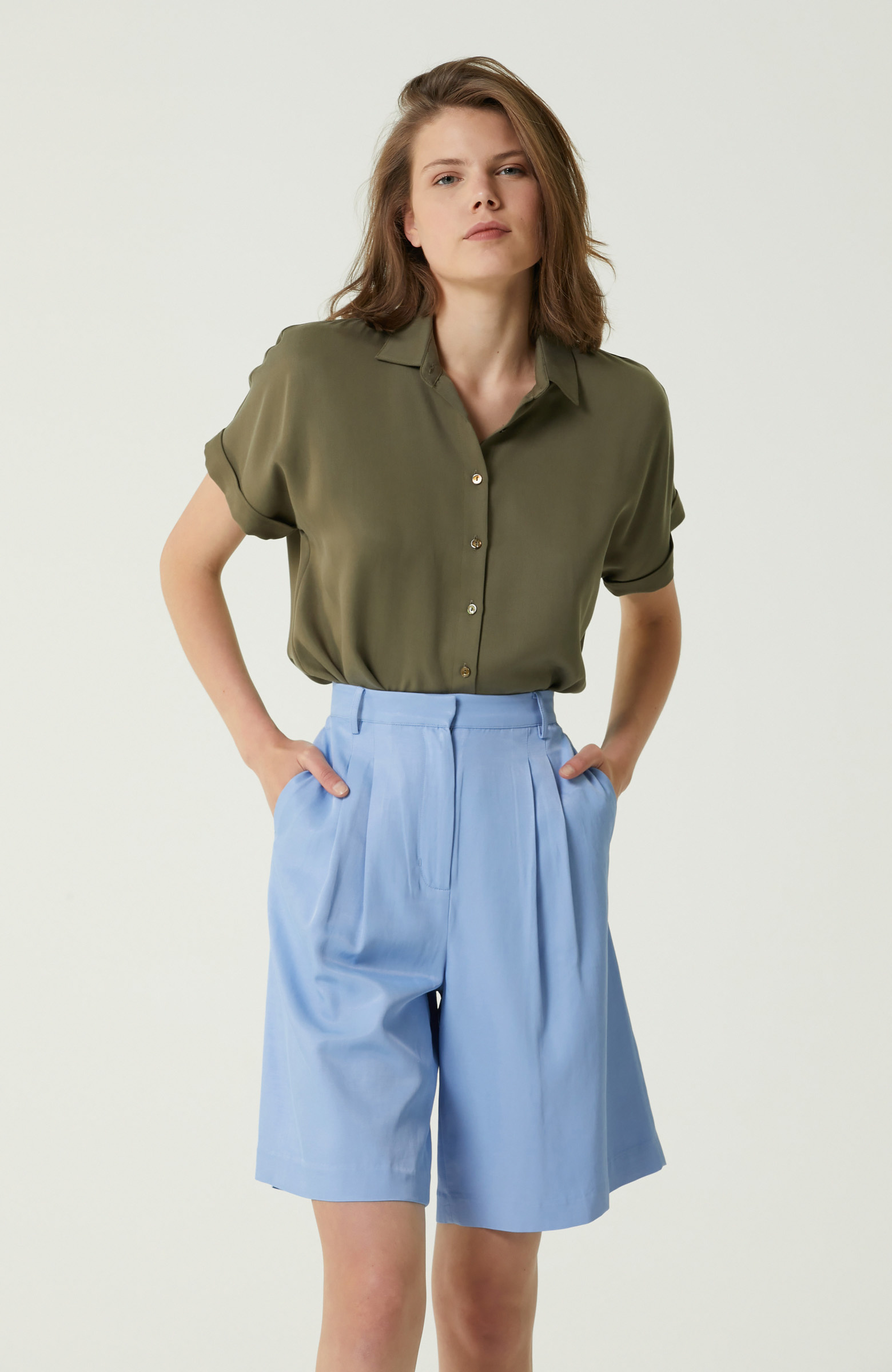 Regular Fit Haki Gömlek