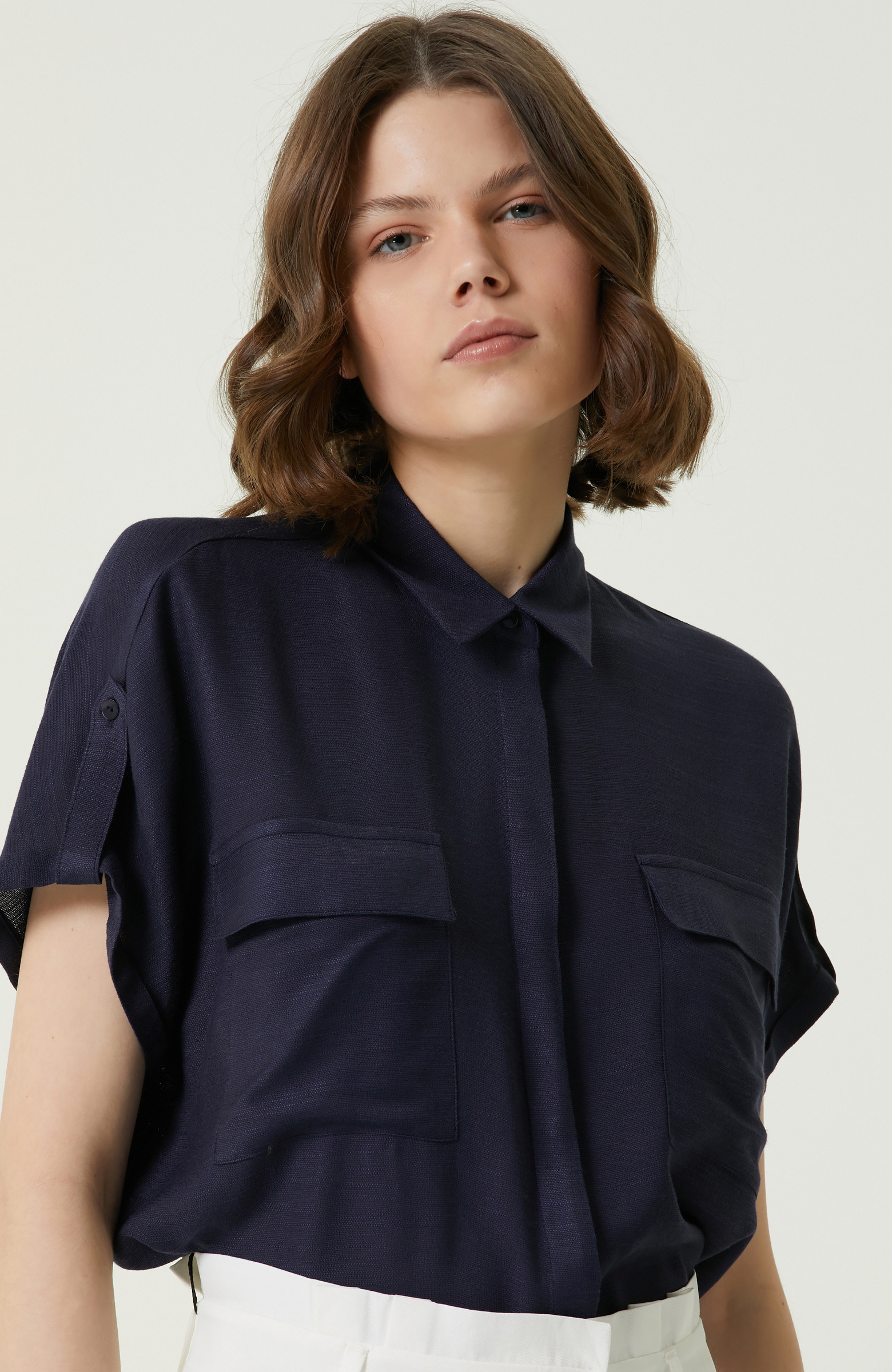 Regular Fit Lacivert Polo Yaka Gömlek