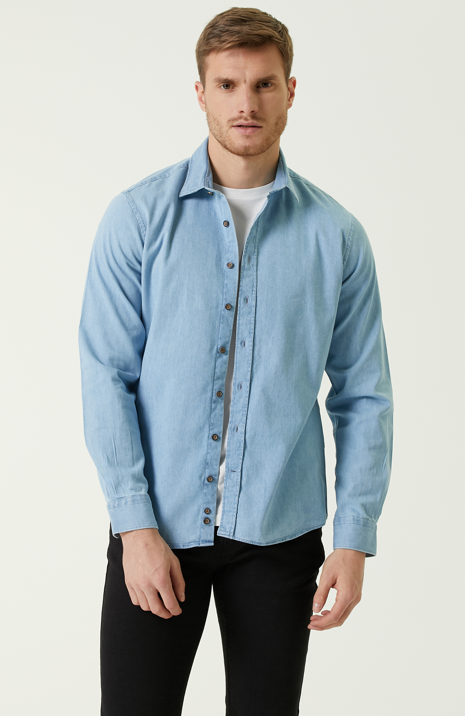 Comfort Fit Mavi Gömlek