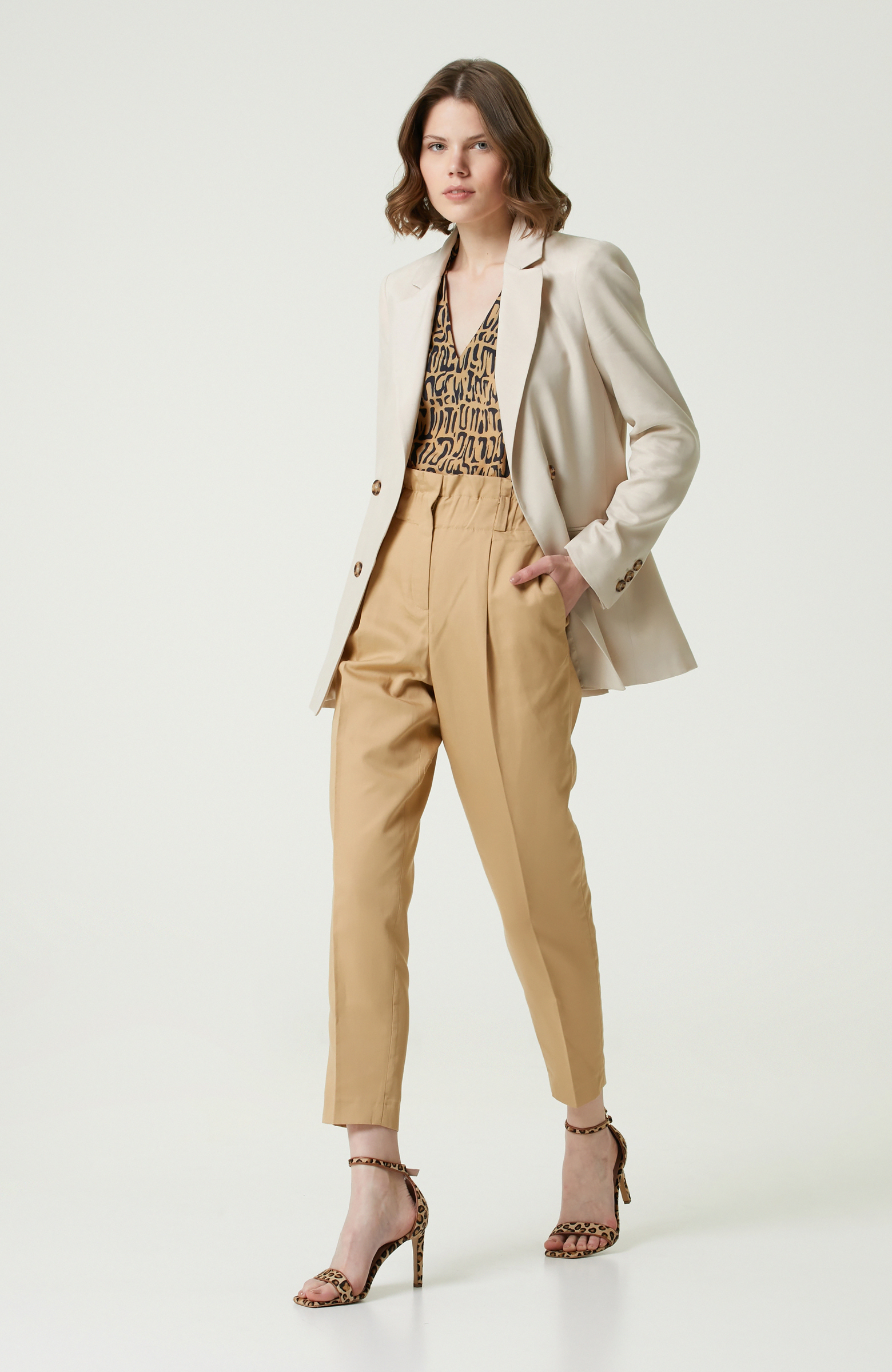 Regular Fit Camel Yüksek Bel Pantolon Regular Fit Camel Yüksek Bel Pantolon