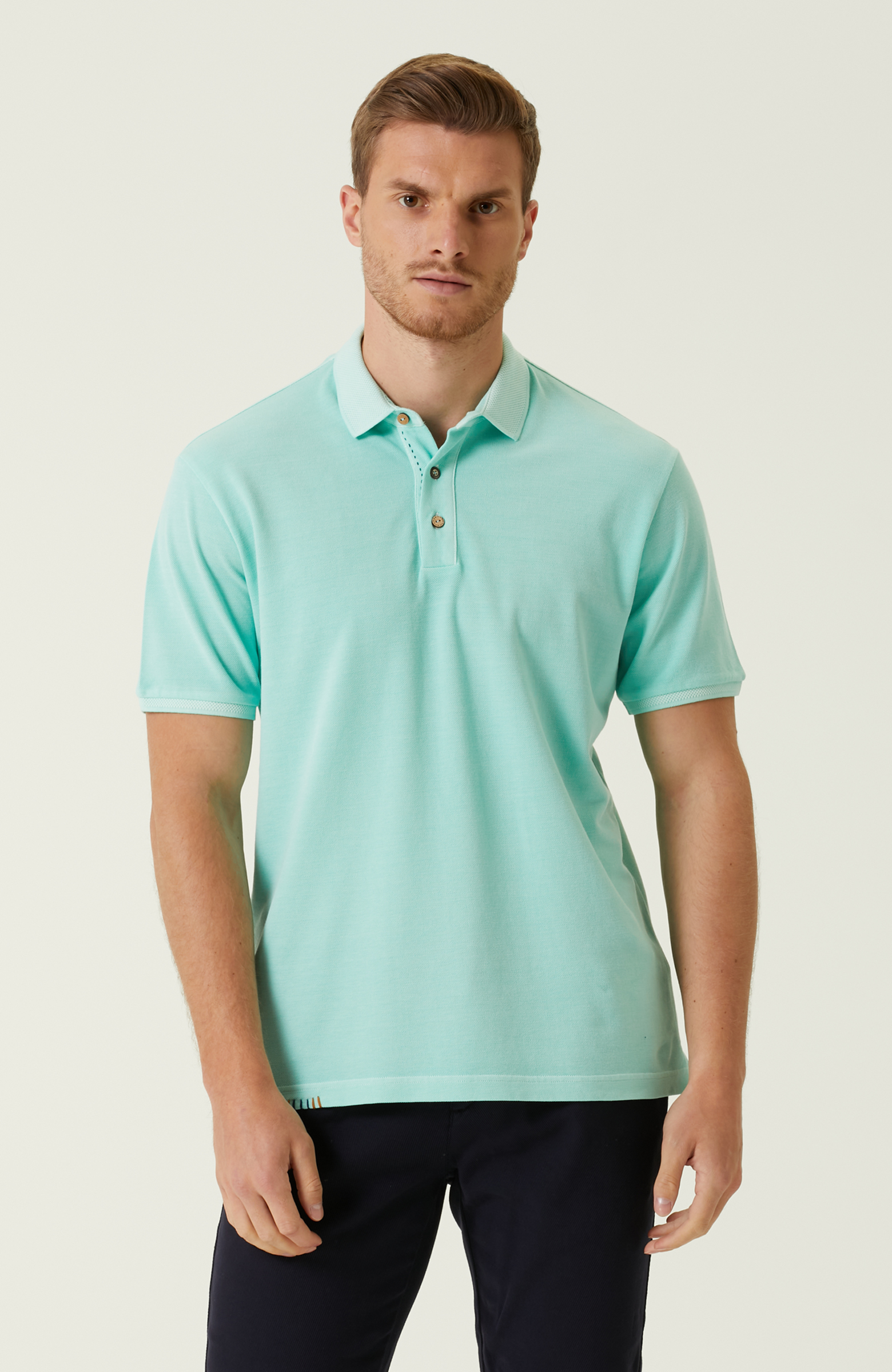 Slim Fit Yeşil Polo Yaka T-shirt