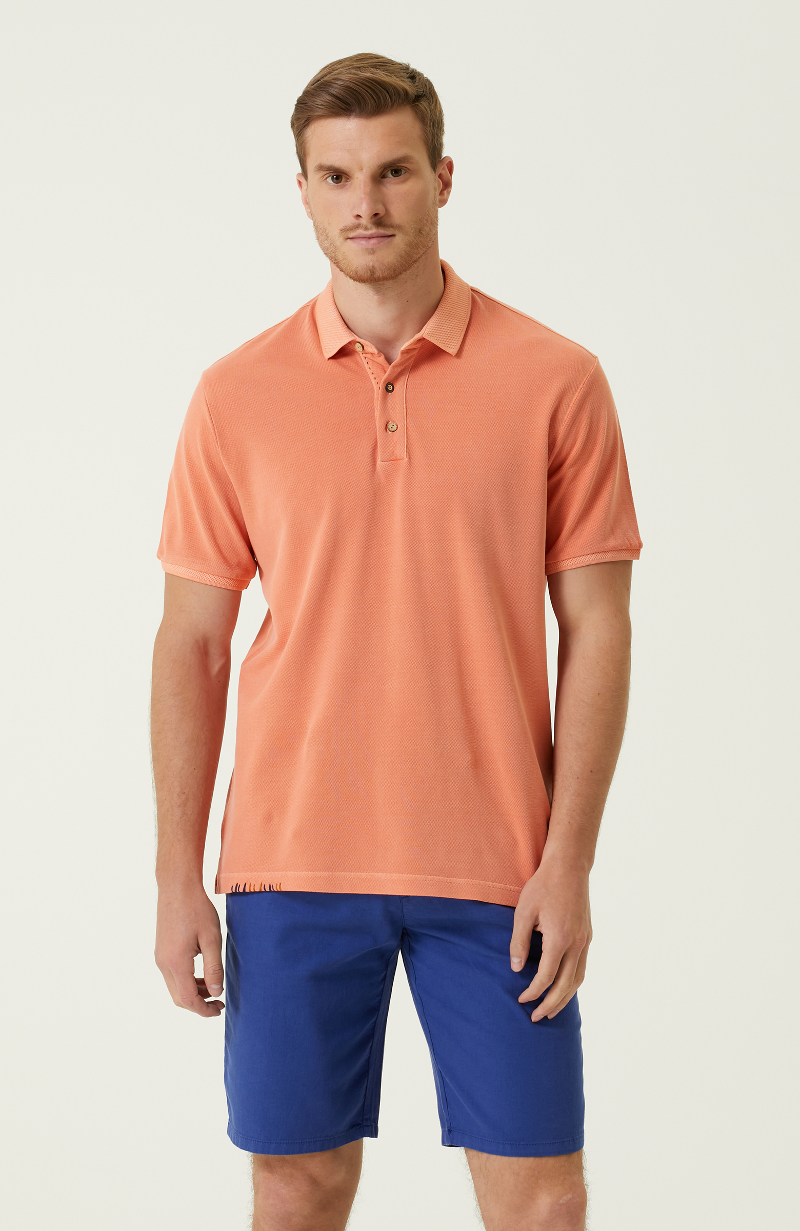 Slim Fit Turuncu Polo Yaka T-shirt Slim Fit Turuncu Polo Yaka T-shirt