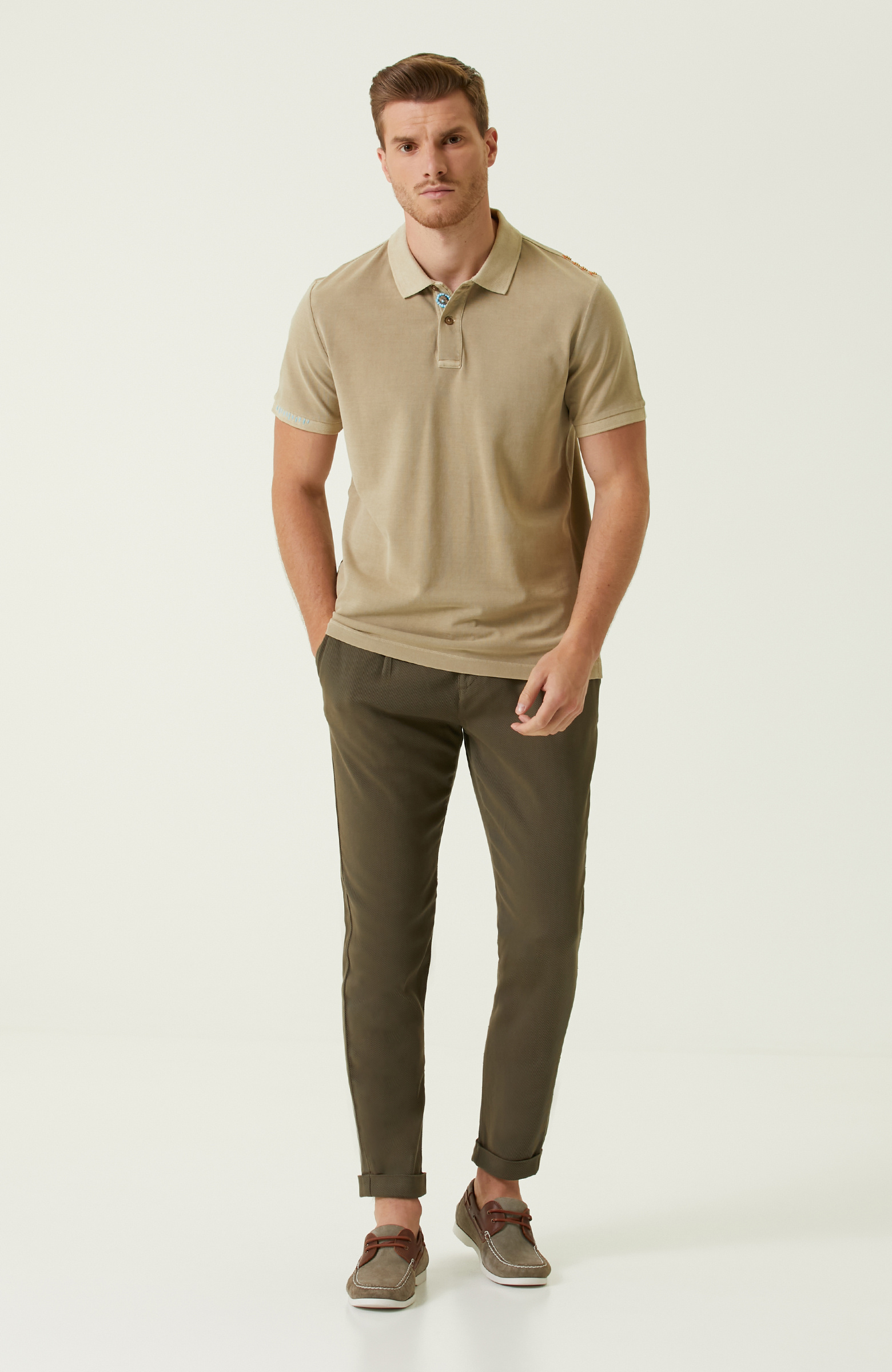 Slim Fit Haki Jogger Pantolon