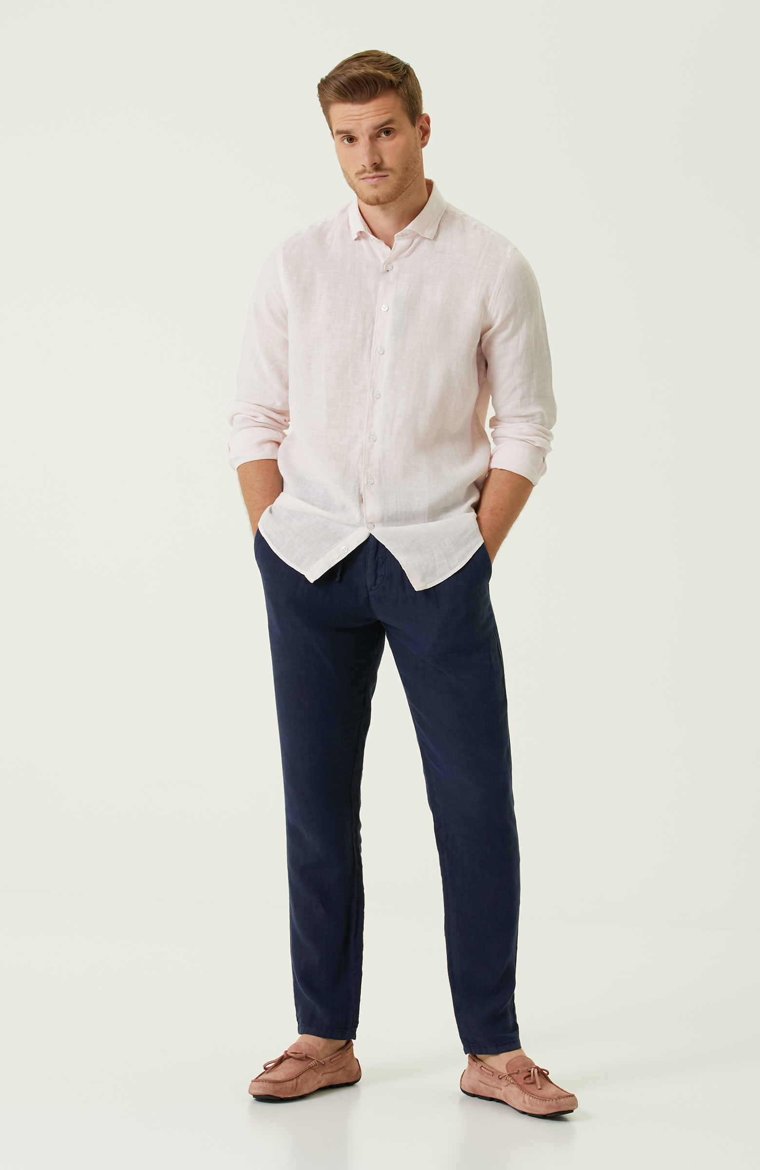 Jogger Fit Lacivert Keten Pantolon Jogger Fit Lacivert Keten Pantolon