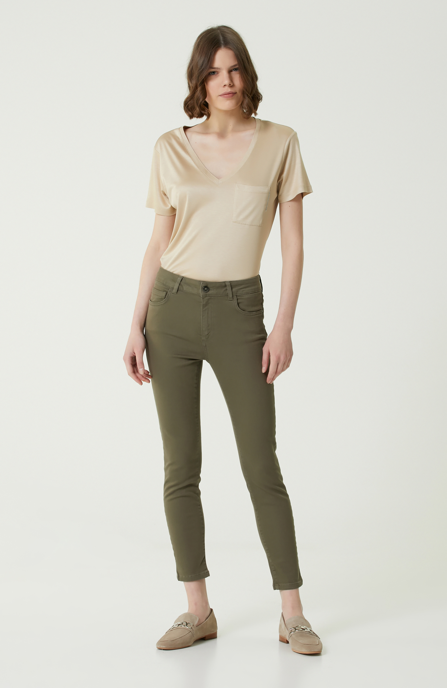 Basic Fit Haki Normal Bel Pantolon Basic Fit Haki Normal Bel Pantolon