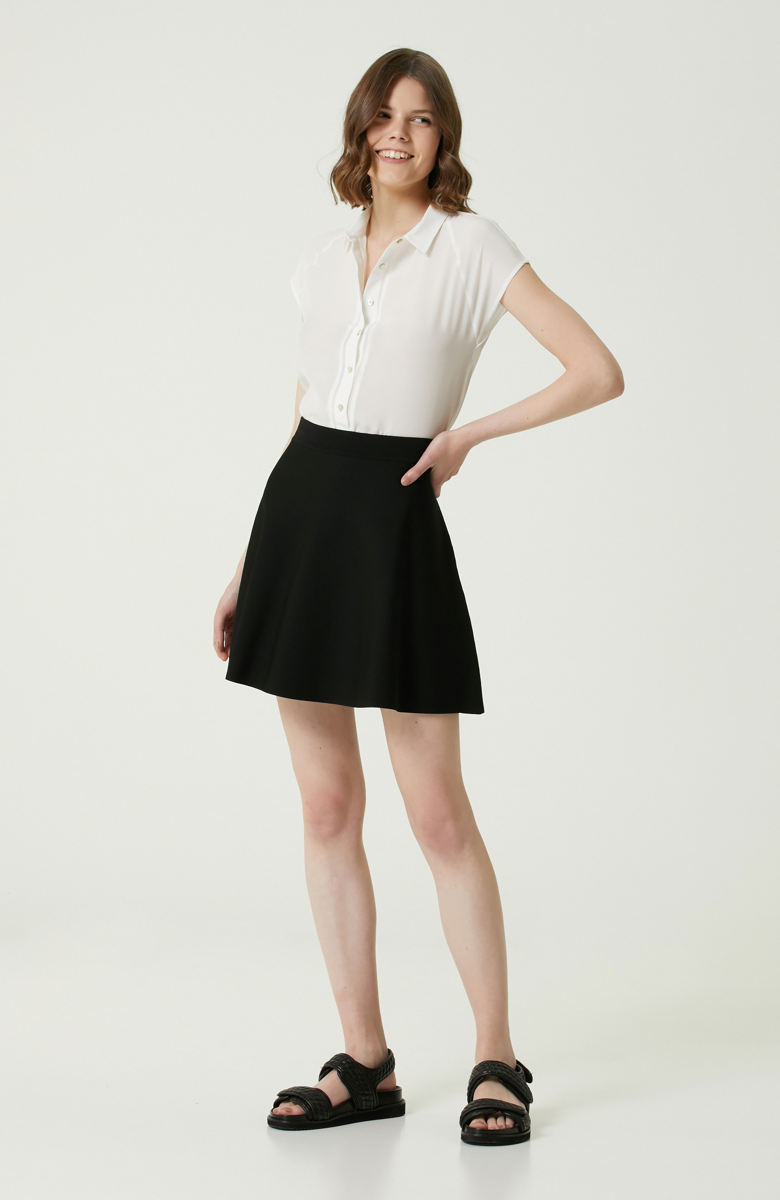 Regular Fit Beyaz İpek Gömlek