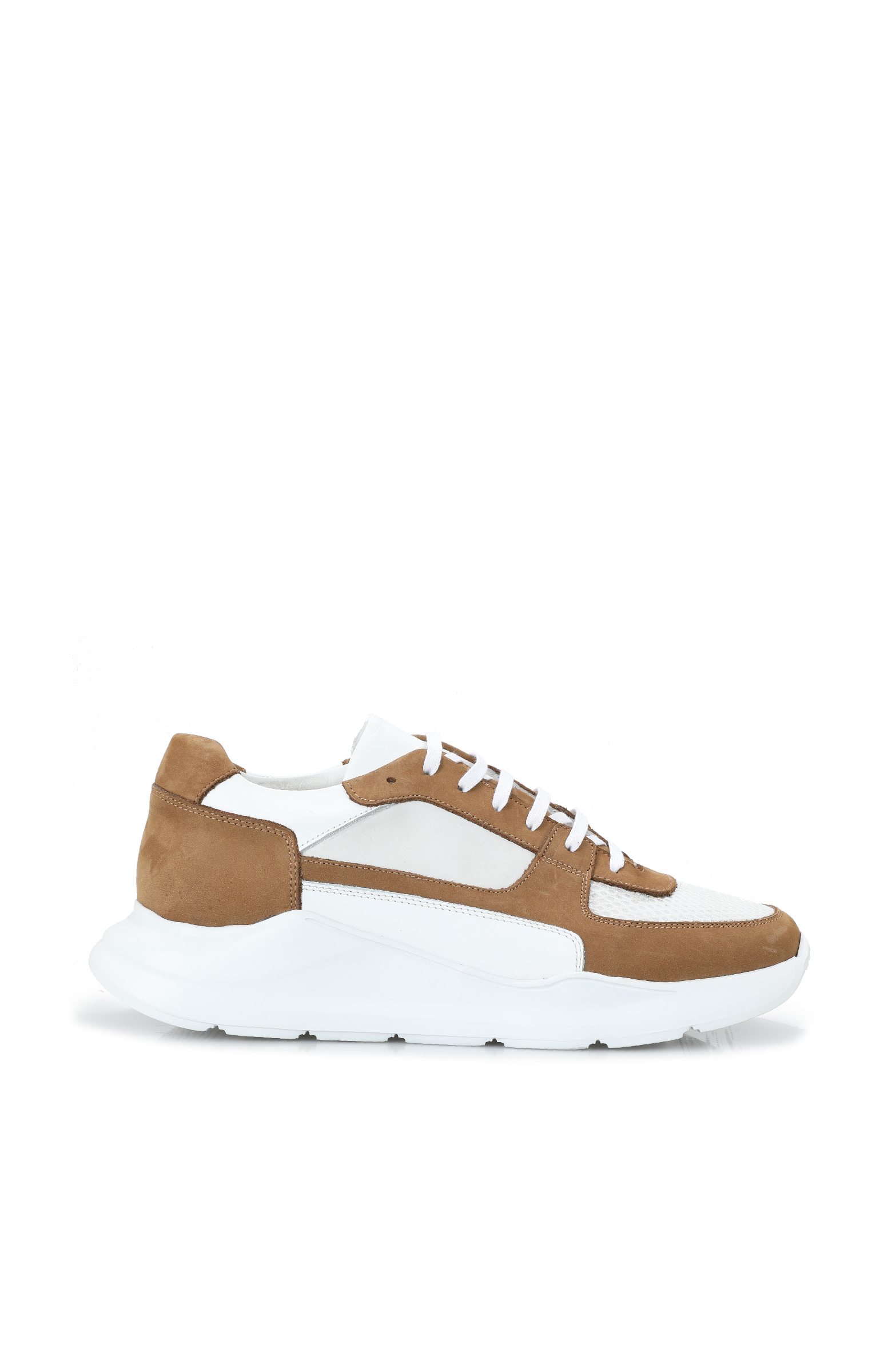 Beyaz Bej File Garnili Erkek Deri Sneaker Beyaz Bej File Garnili Erkek Deri Sneaker