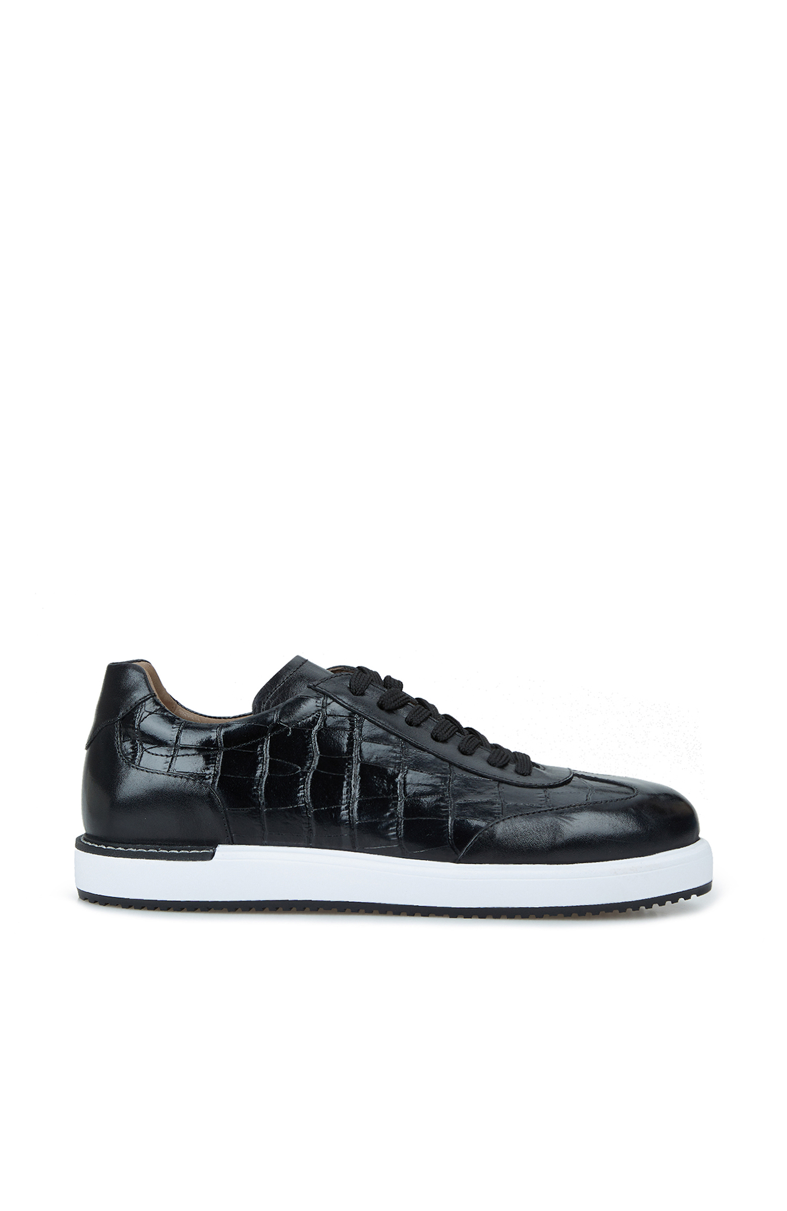 Siyah Logolu Krokodil Dokulu Erkek Sneaker Siyah Logolu Krokodil Dokulu Erkek Sneaker