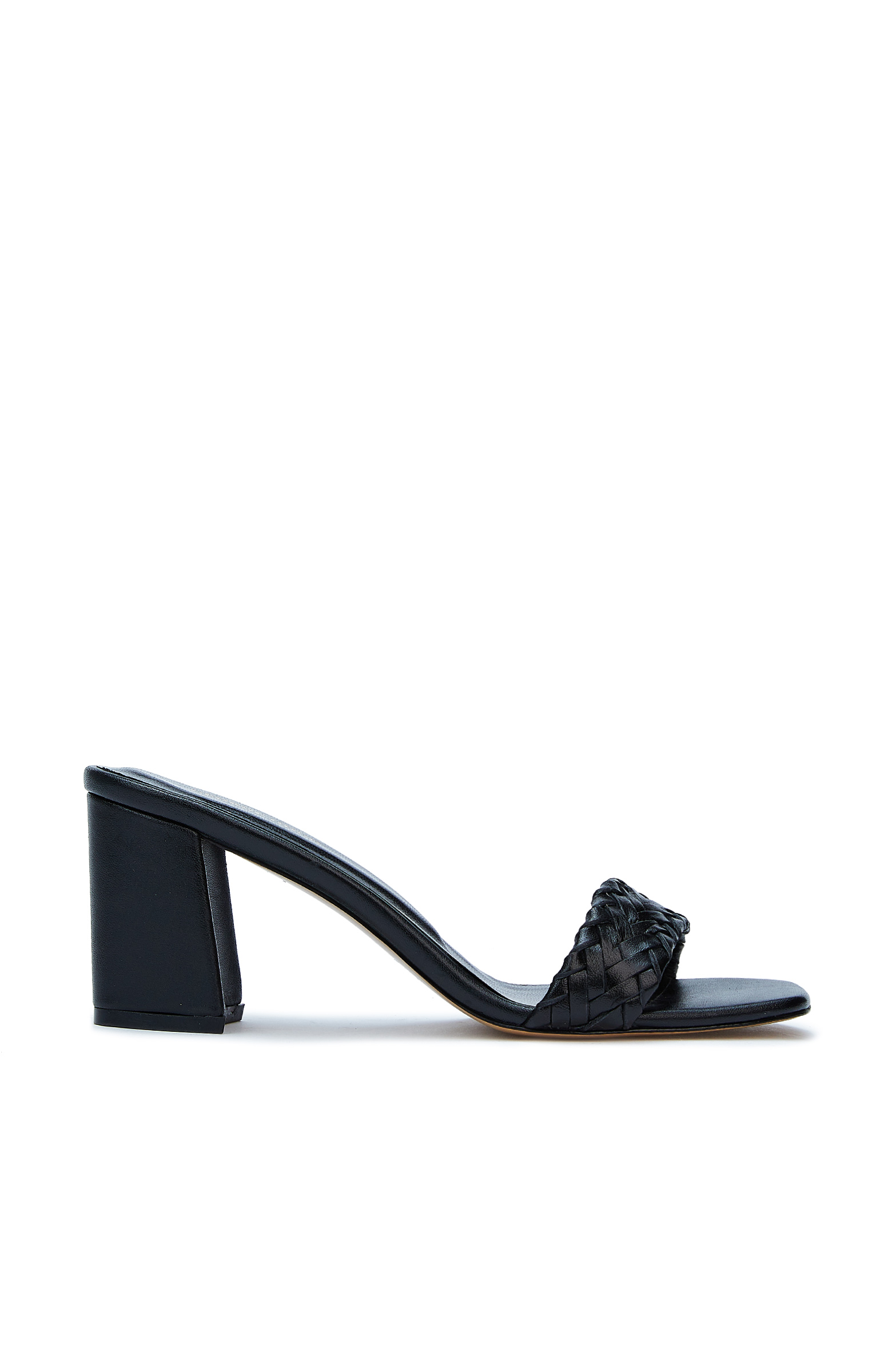 Siyah Örgü Bantlı Kadın Deri Terlik