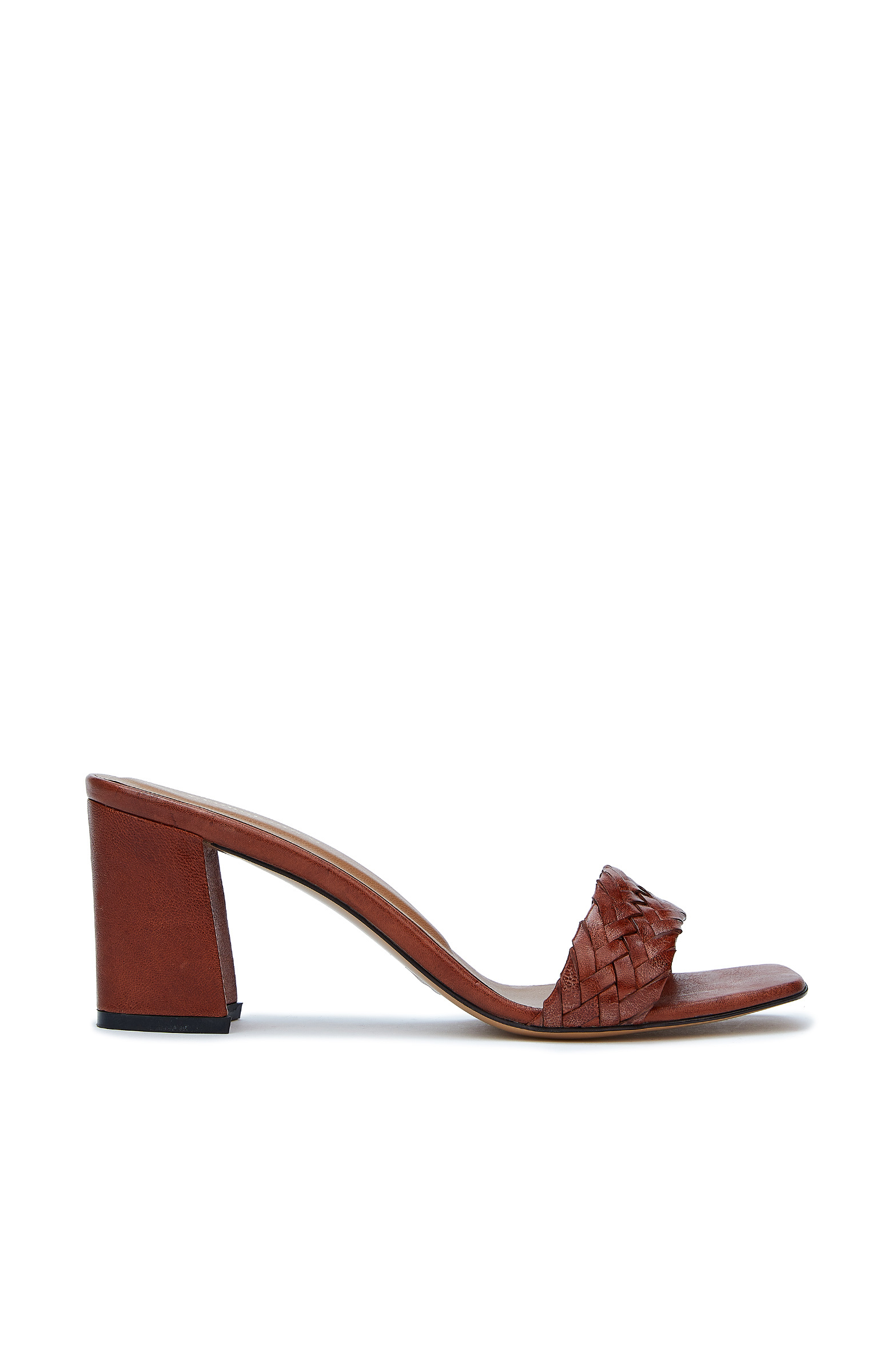 Taba Örgü Bantlı Kadın Deri Terlik