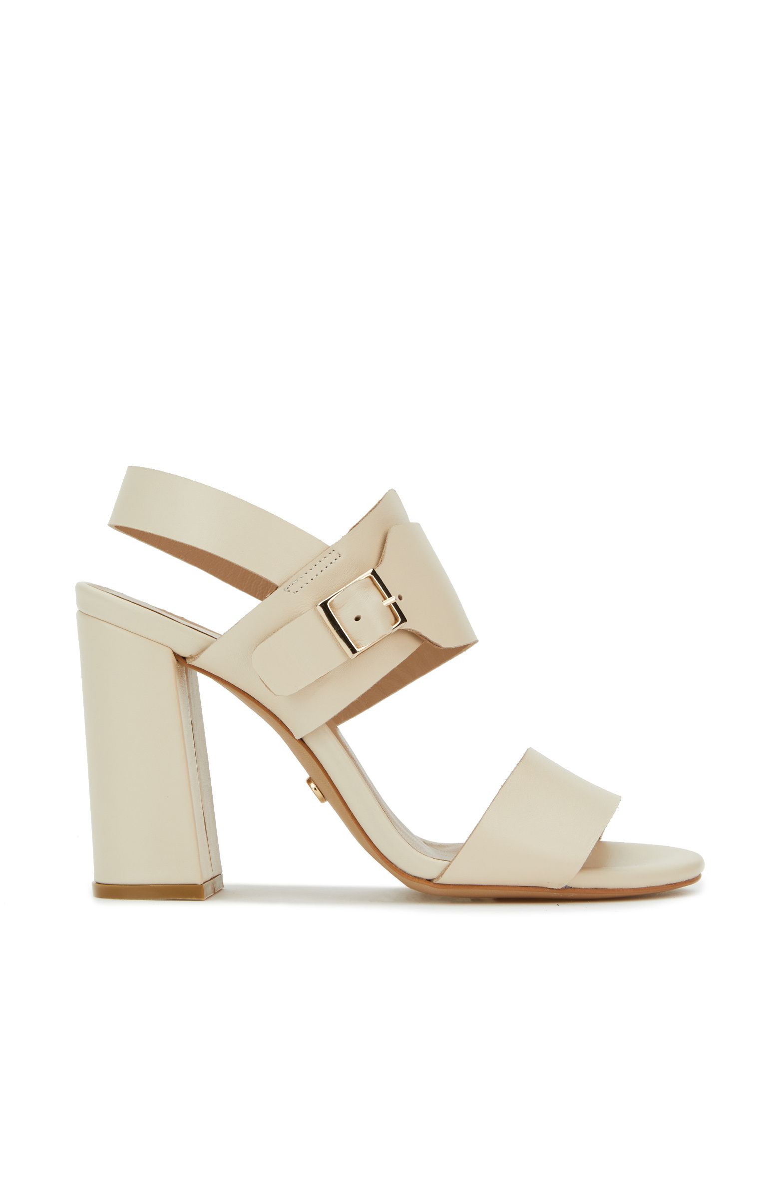 Bej Kadın Deri Sandalet