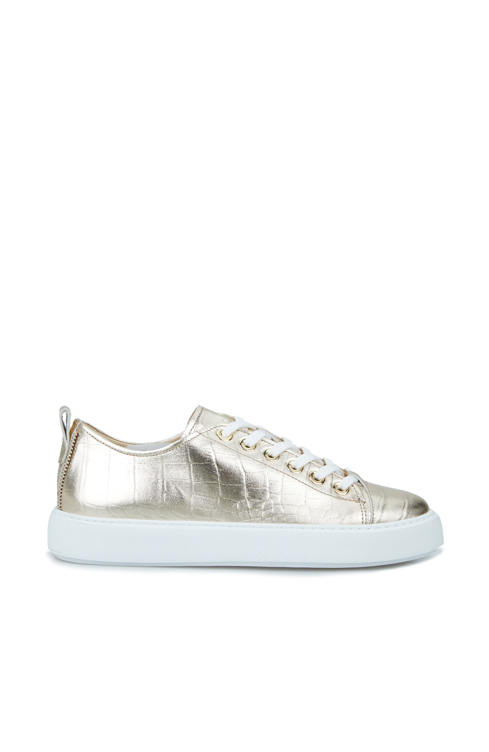 Kadın Gold Krokodil Dokulu Sneaker Kadın Gold Krokodil Dokulu Sneaker