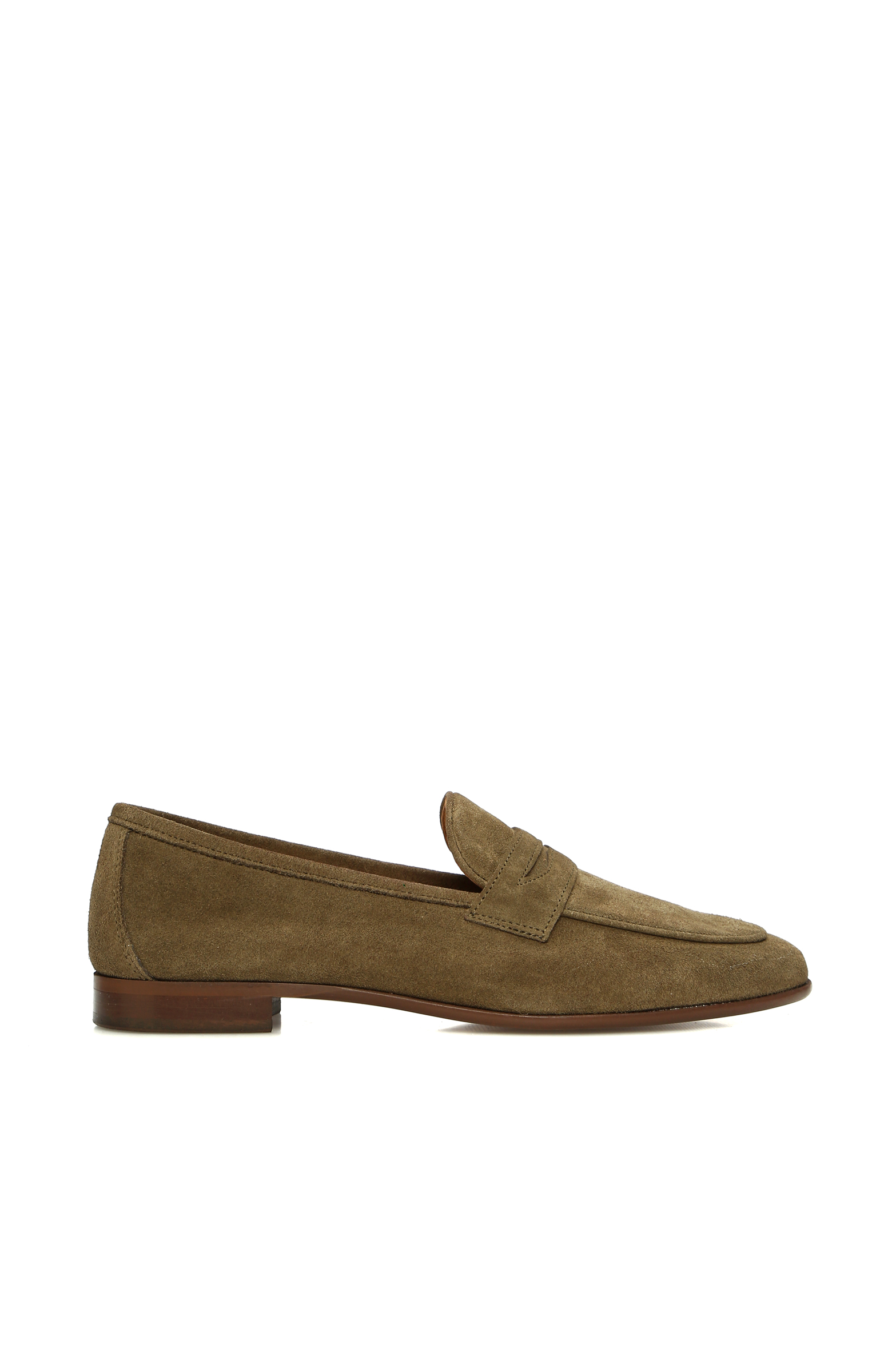 Haki Bant Detaylı Kadın Süet Loafer Haki Bant Detaylı Kadın Süet Loafer