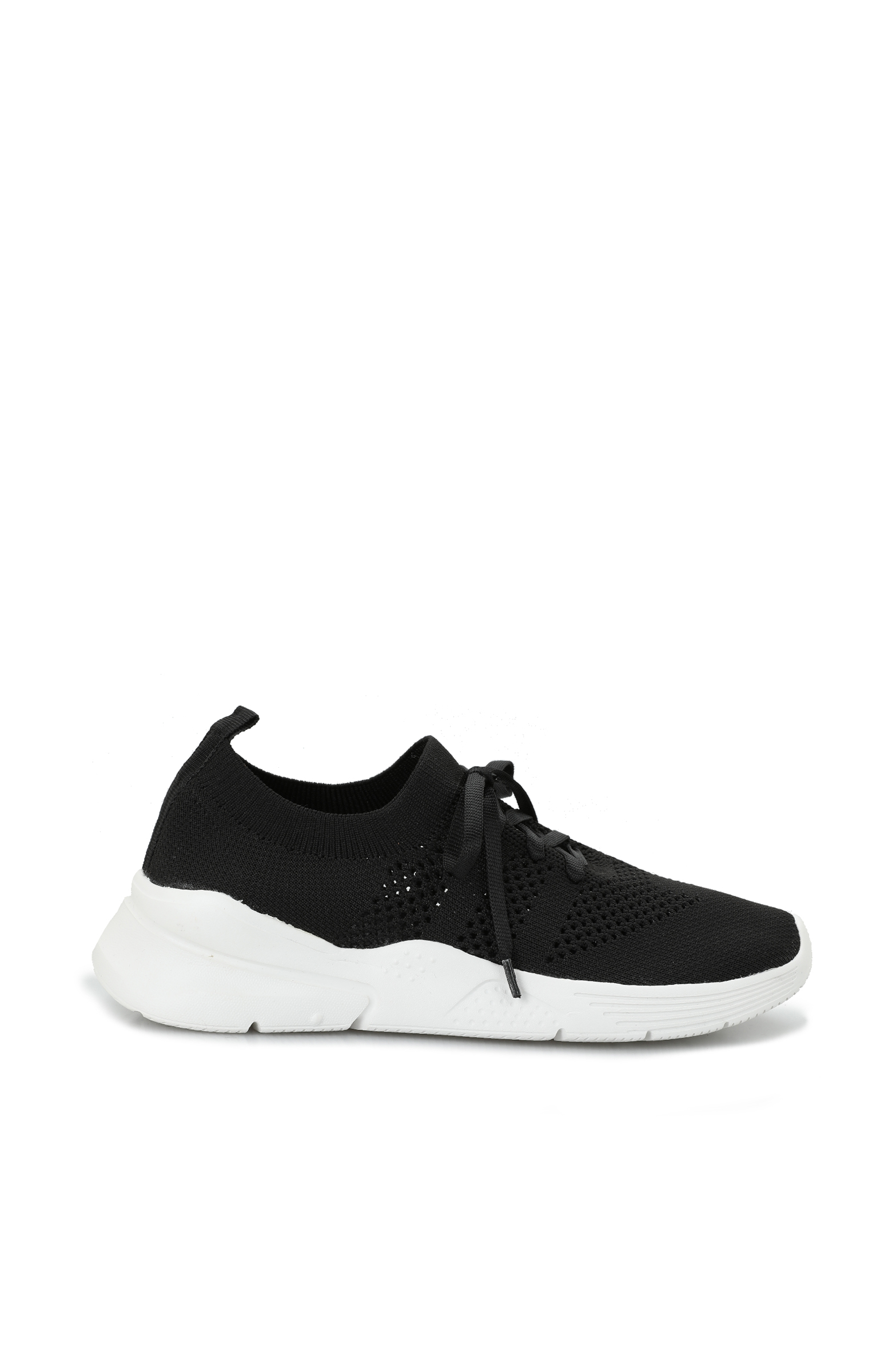 Siyah Doku Detaylı Kadın Sneaker Siyah Doku Detaylı Kadın Sneaker