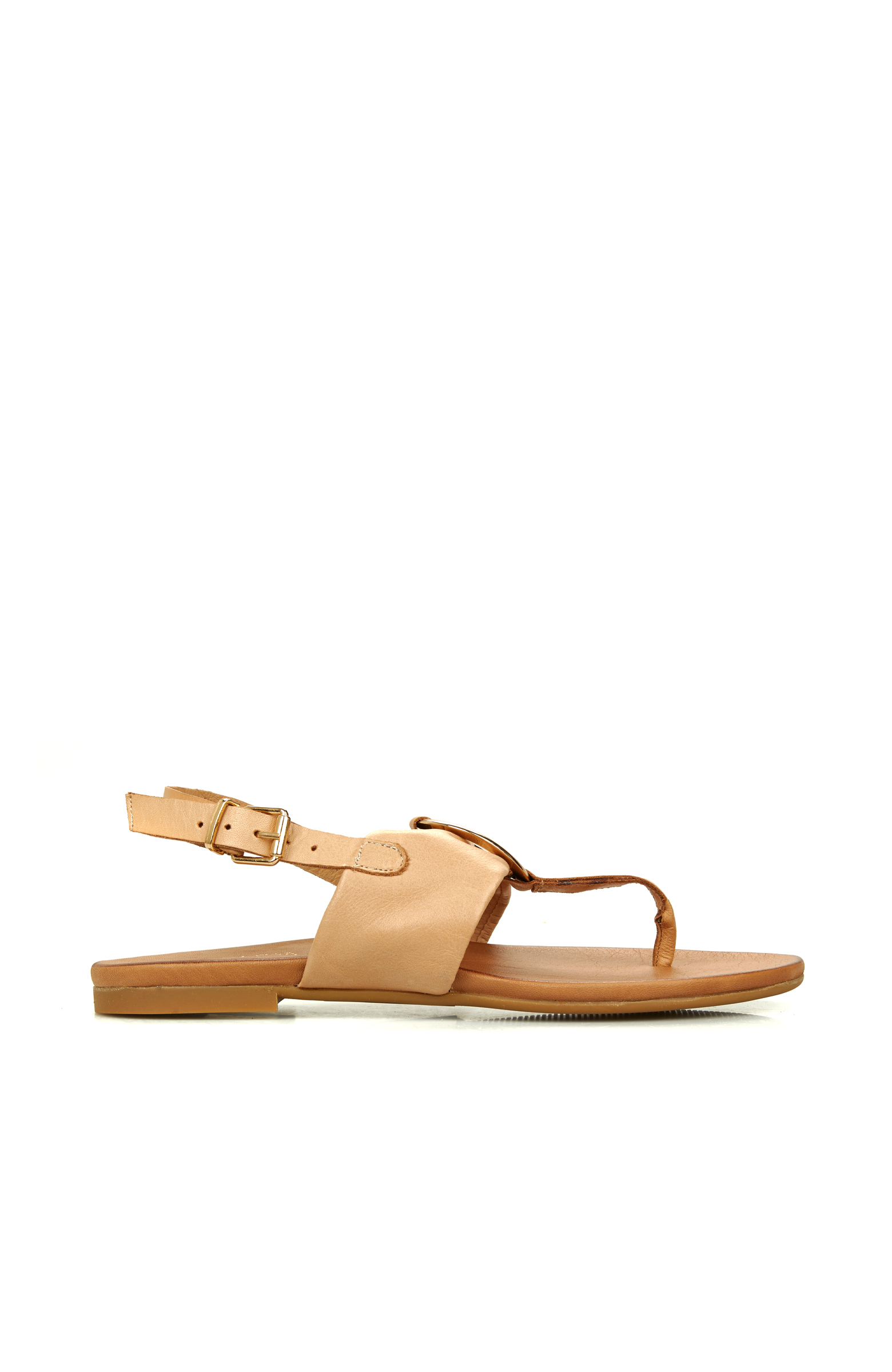 Vizon Toka Detaylı Kadın Deri Sandalet