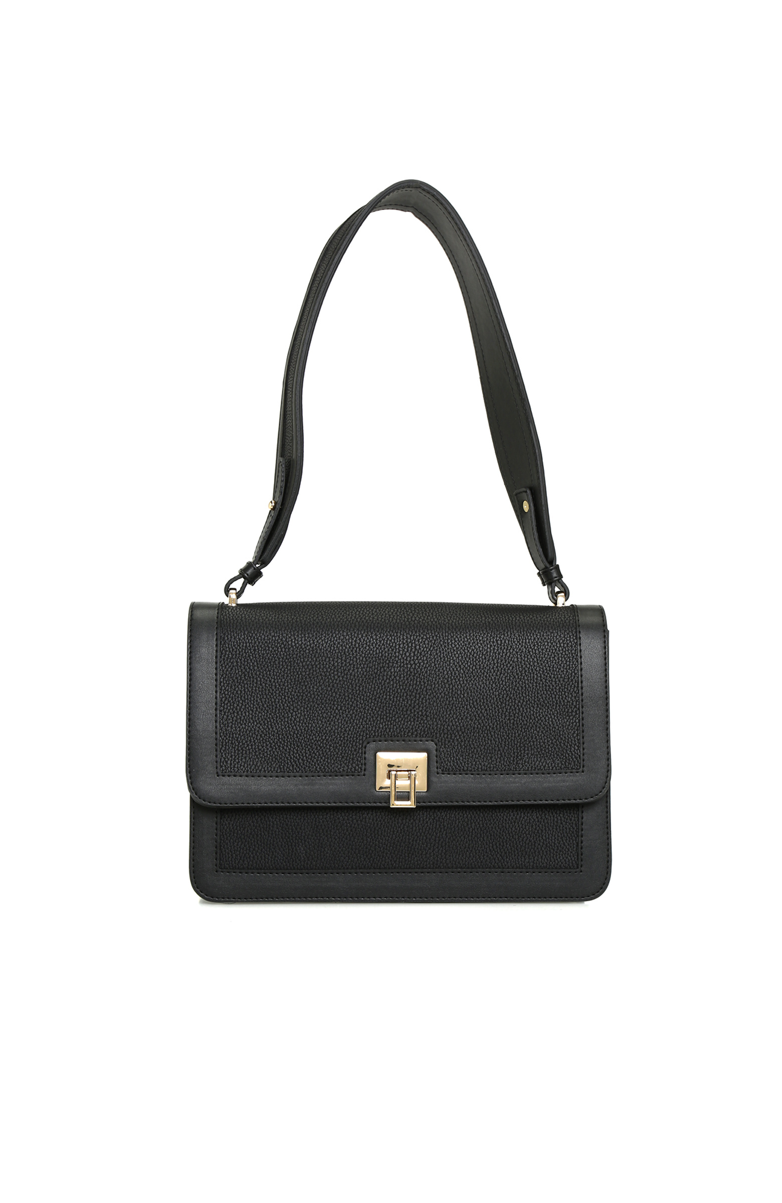 Siyah Logo Detaylı Kadın Omuz Çantası