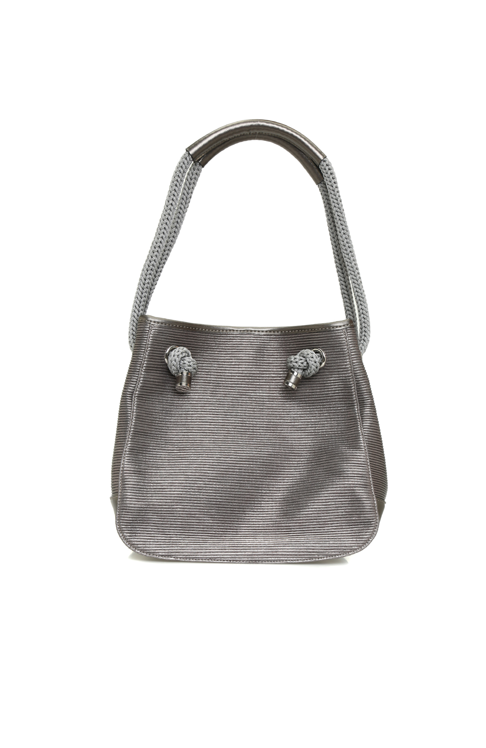 Gri Kadın Hasır Omuz Çantası