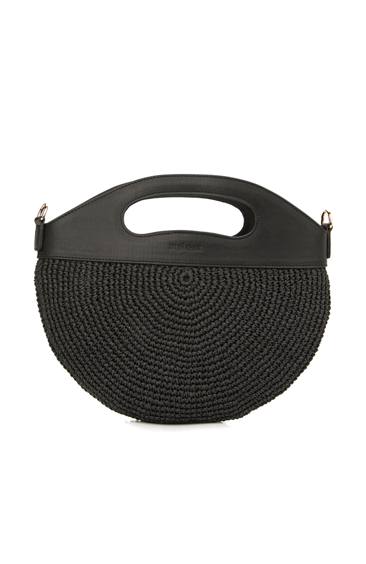 Siyah Kadın Hasır Omuz Çantası