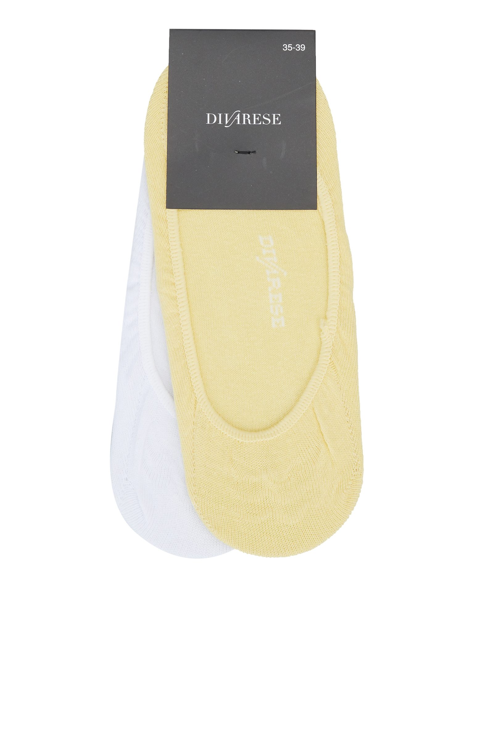 Sarı Beyaz 2li Kadın Çorap