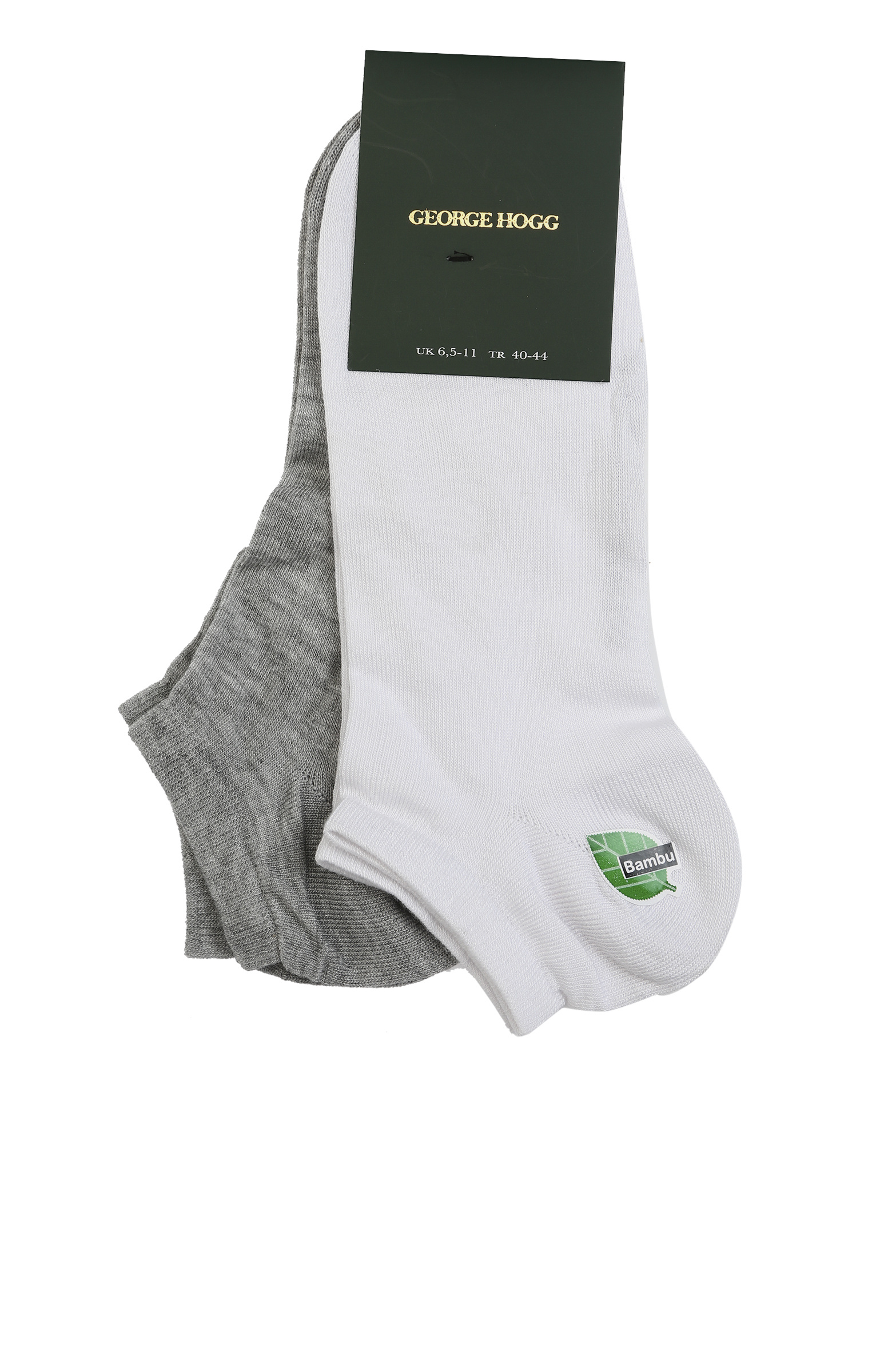 Gri Beyaz 2li Erkek Bambu Çorap