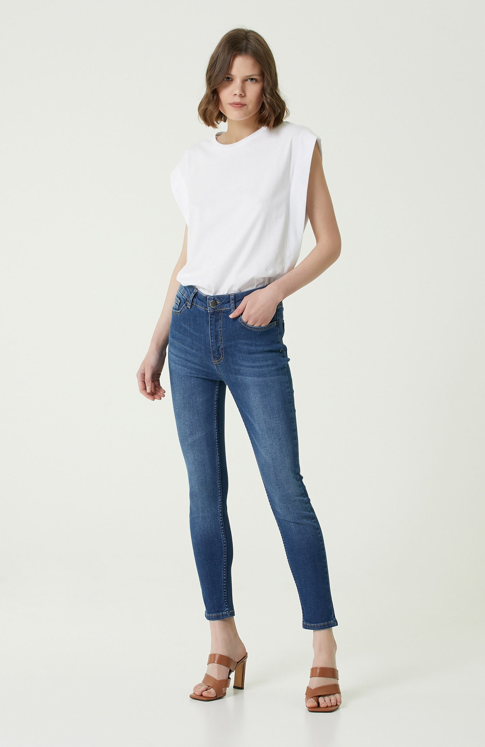 Slim Fit Lacivert Jean Pantolon