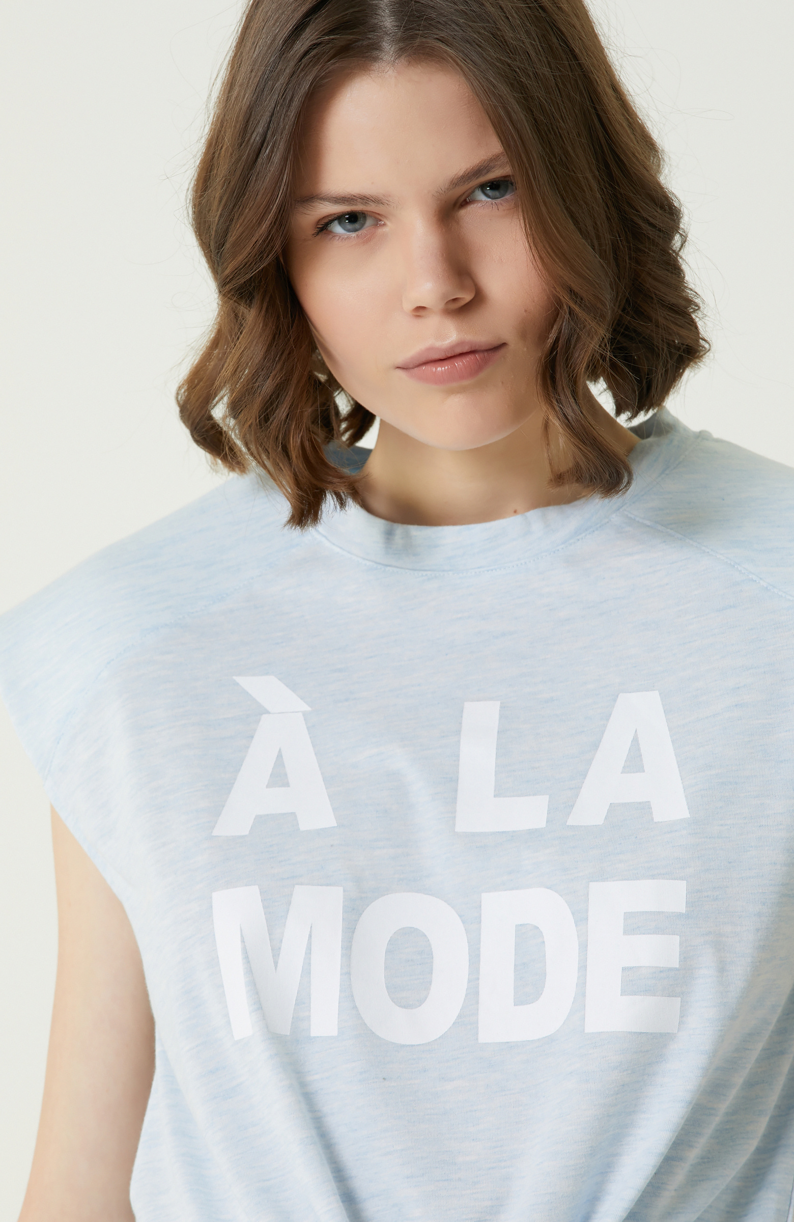 Basic Fit Mavi Bisiklet Yaka T-shirt