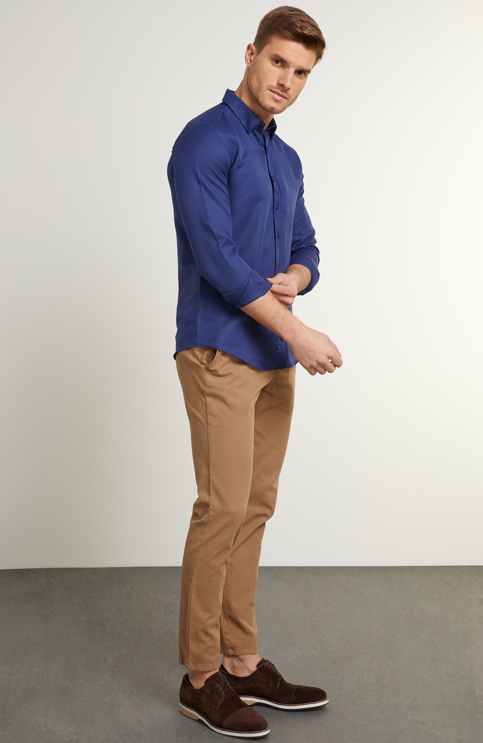 Slim Fit Camel Casual Pantolon