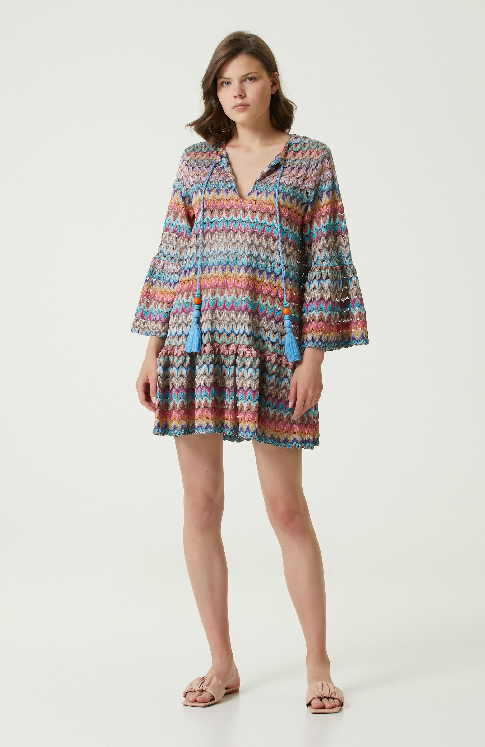 Turkuaz Dokulu Pareo