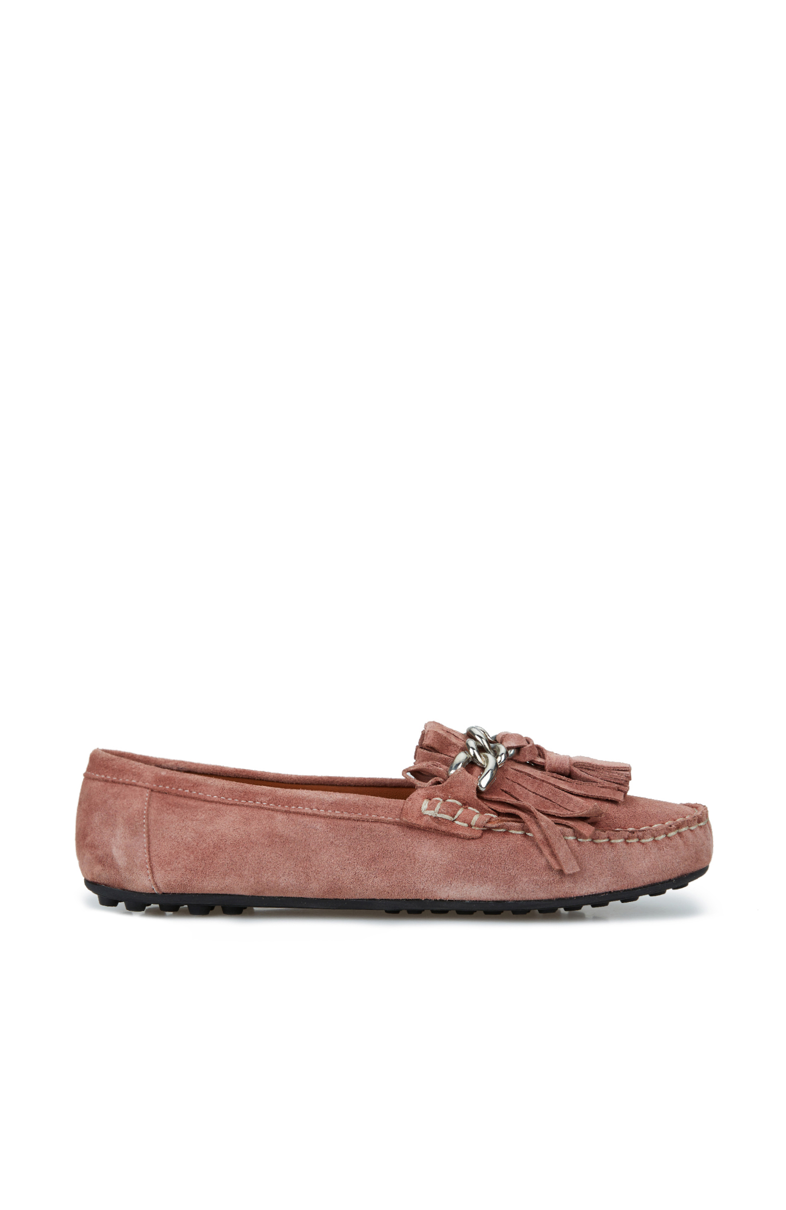 Pembe Püskül Detaylı Kadın Deri Loafer Pembe Püskül Detaylı Kadın Deri Loafer