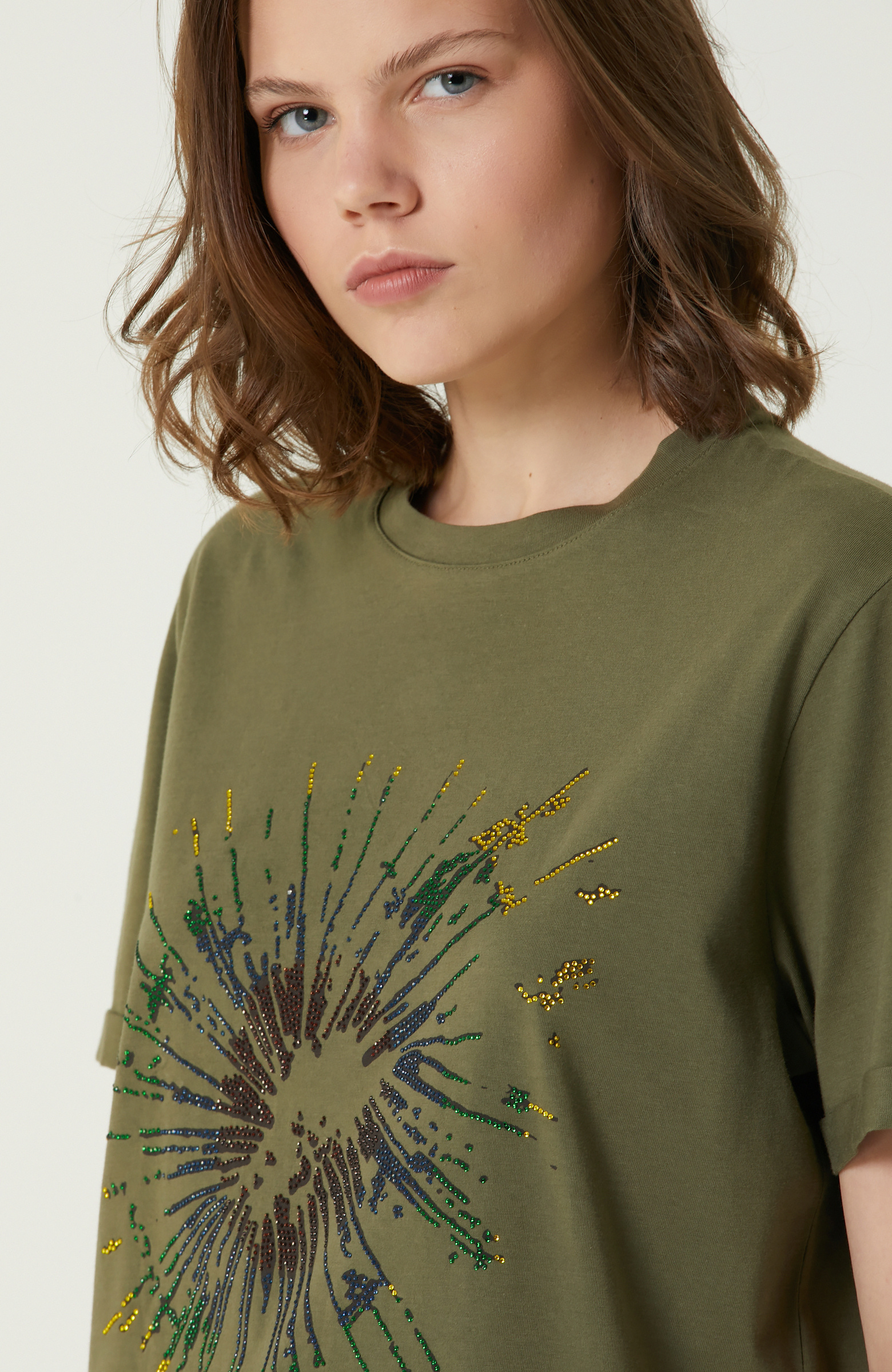 Basic Fit Haki Baskılı T-shirt