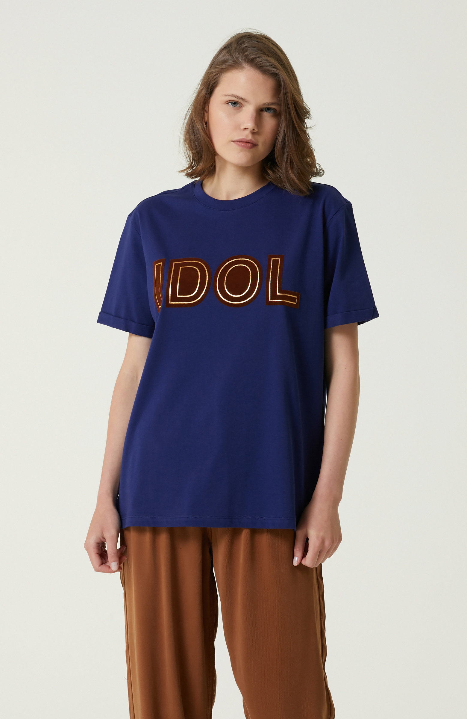 Lacivert Patchli T-shirt