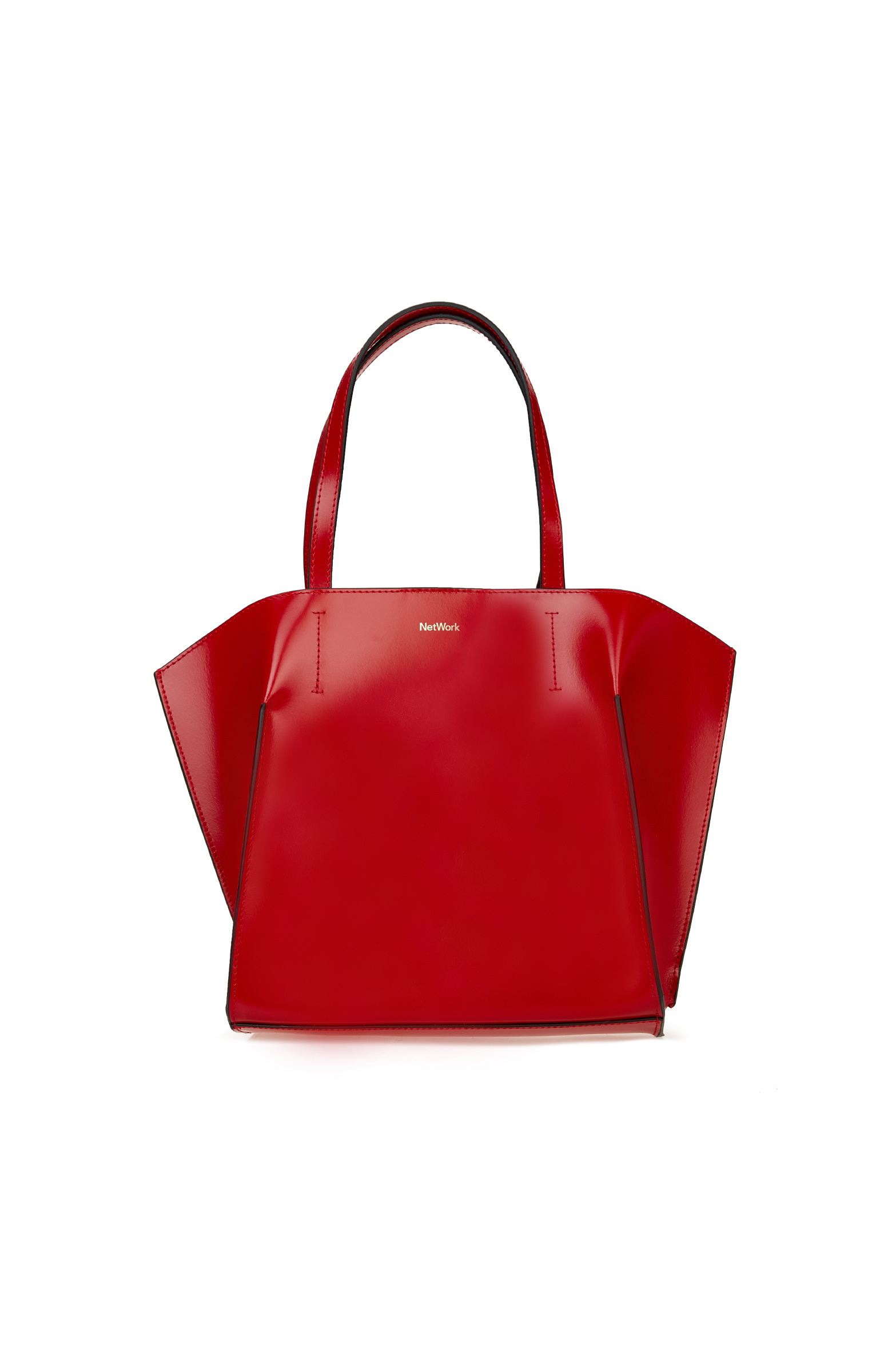 Kırmızı Logolu Kadın Deri Omuz Çantası