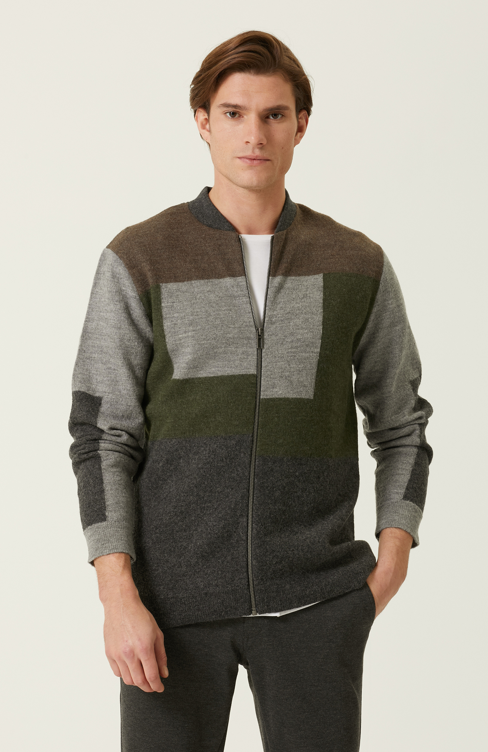 Slim Fit Antrasit Triko Mont