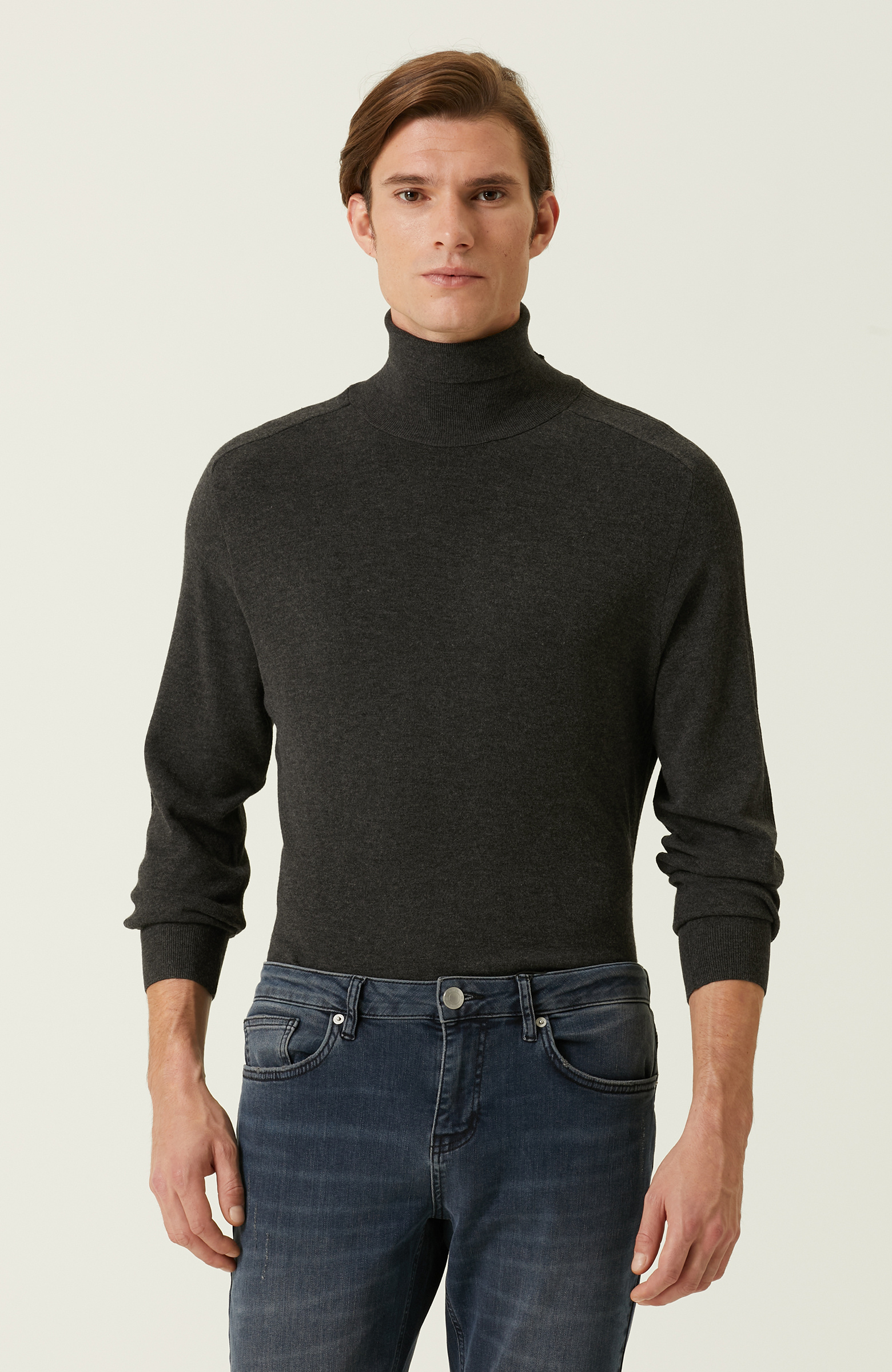 Slim Fit Antrasit Kazak