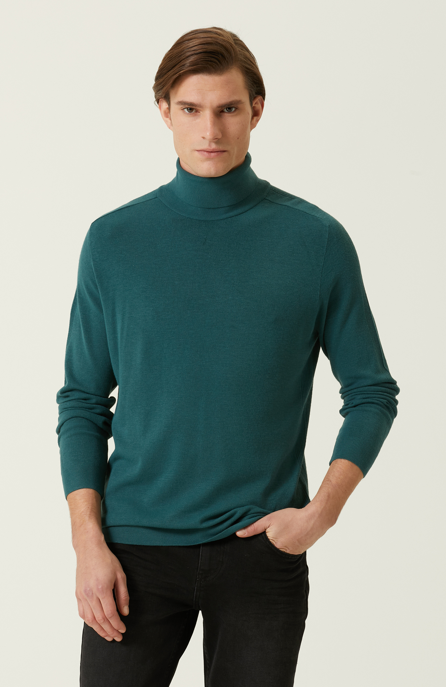 Slim Fit Yeşil Kazak