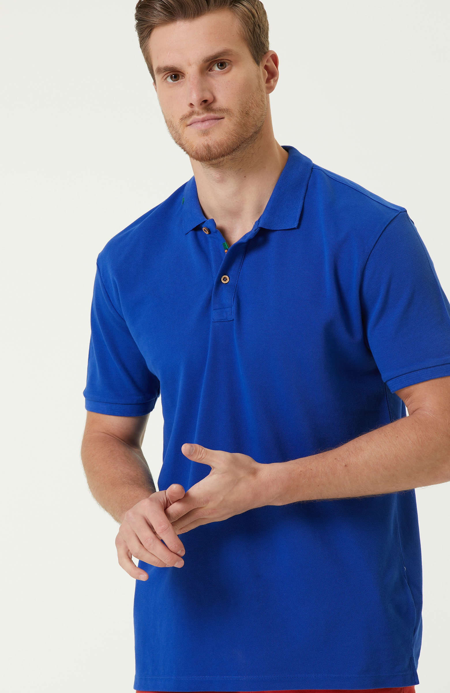 Slim Fit Saks Polo Yaka T-shirt Slim Fit Saks Polo Yaka T-shirt