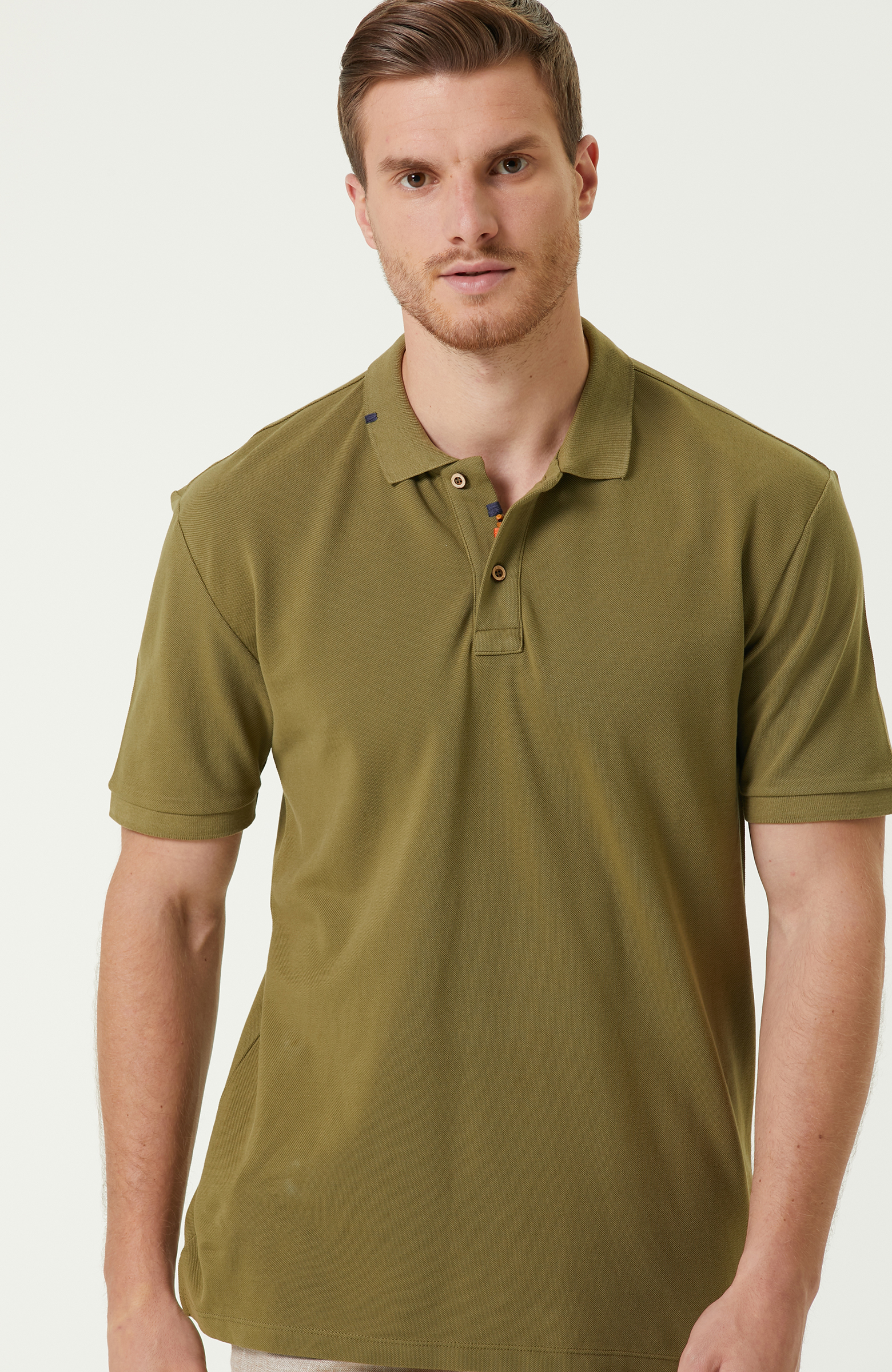 Slim Fit Haki Polo Yaka T-shirt