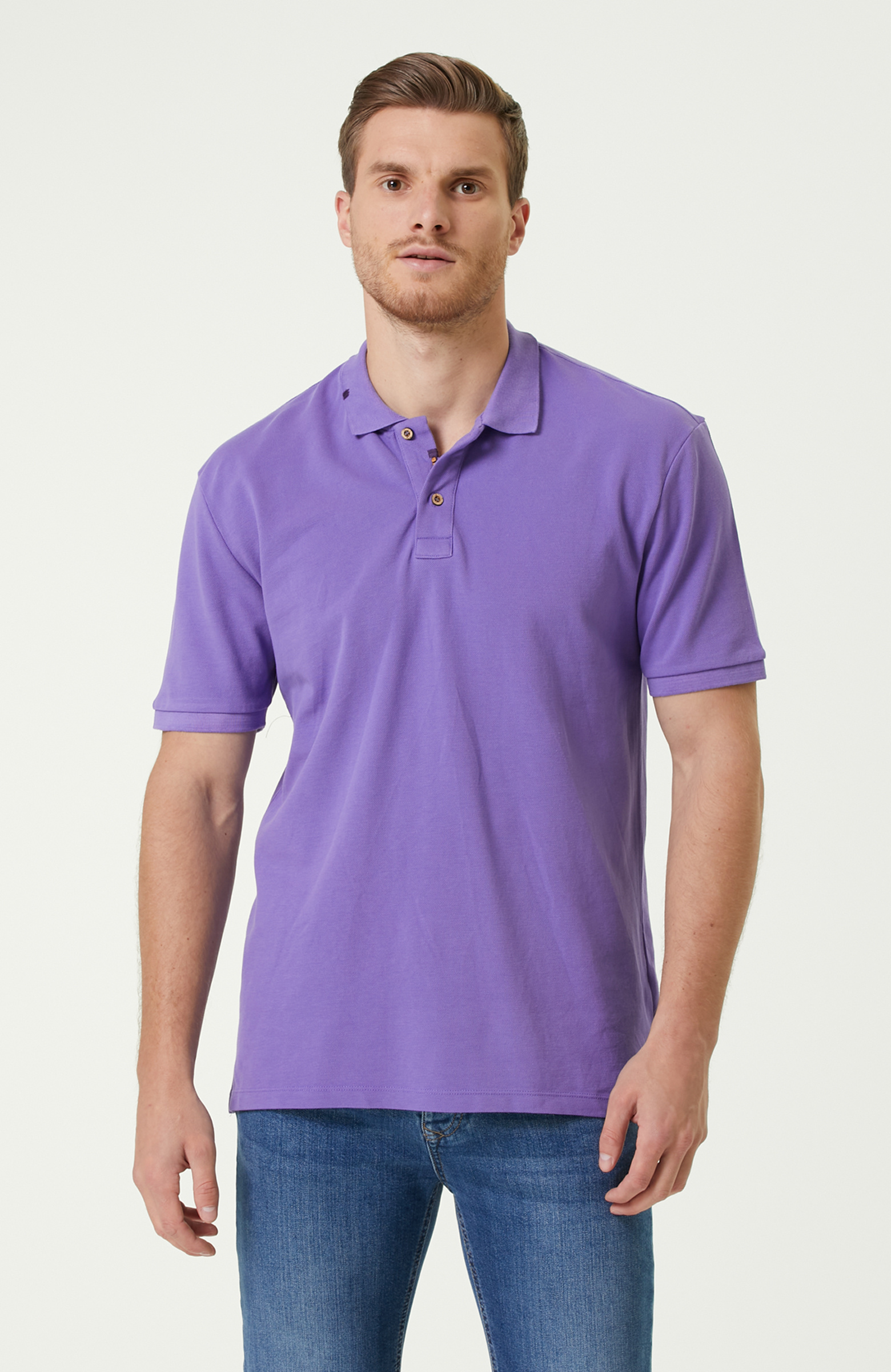 Slim Fit Lila Polo Yaka T-shirt Slim Fit Lila Polo Yaka T-shirt