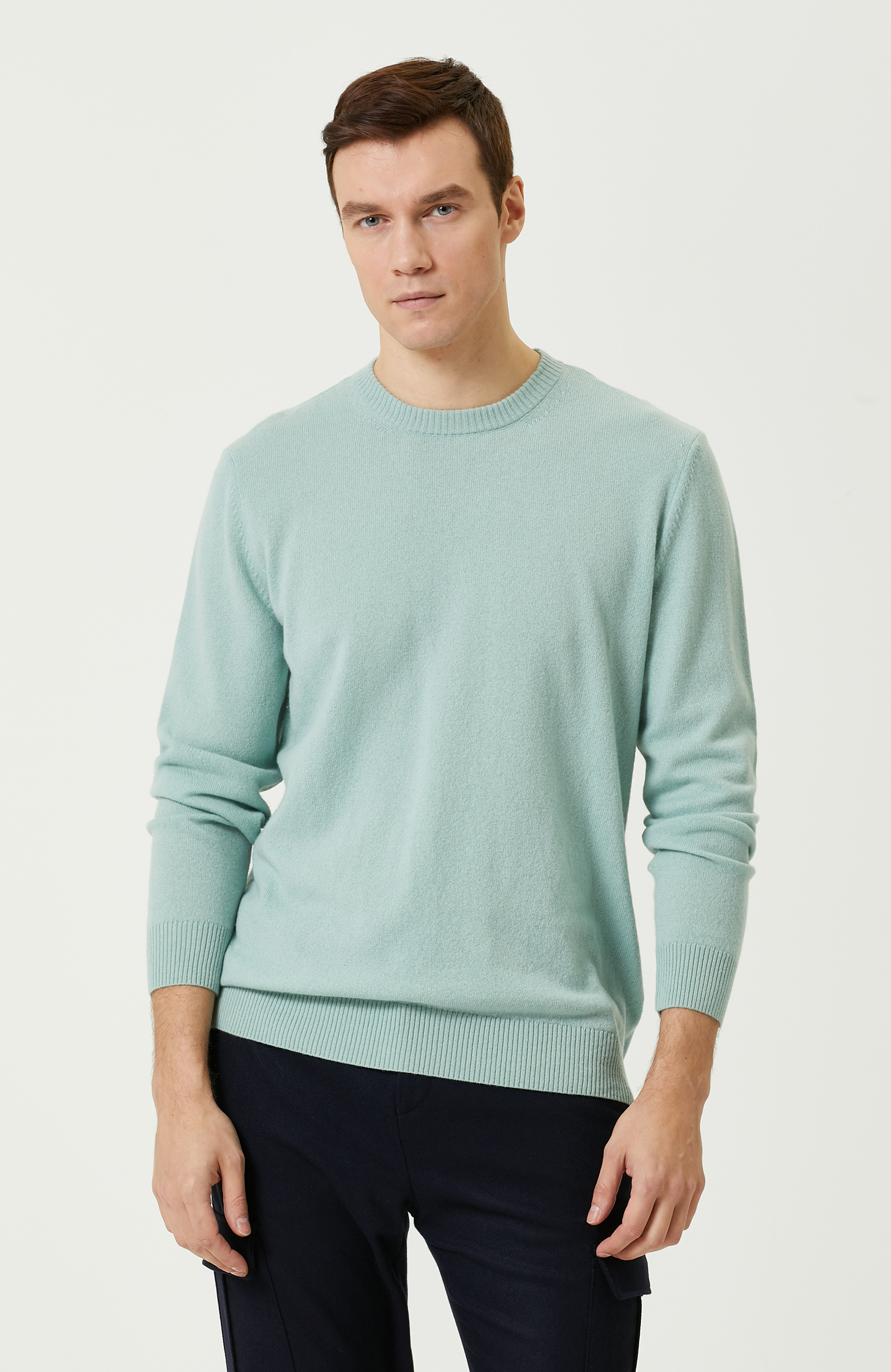 Slim Fit Mint Kaşmir Kazak Slim Fit Mint Kaşmir Kazak