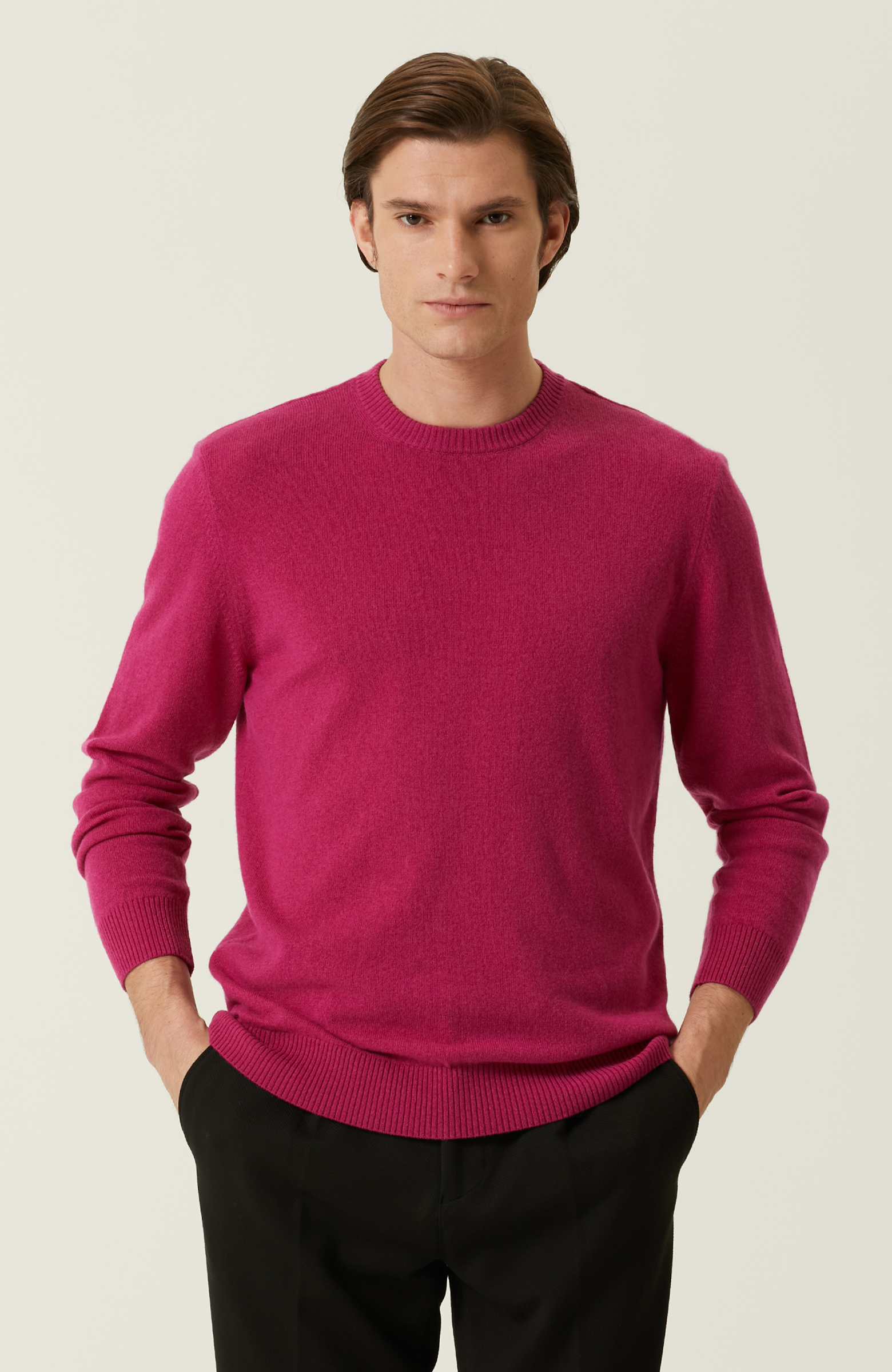 Fuşya Kaşmir Kazak