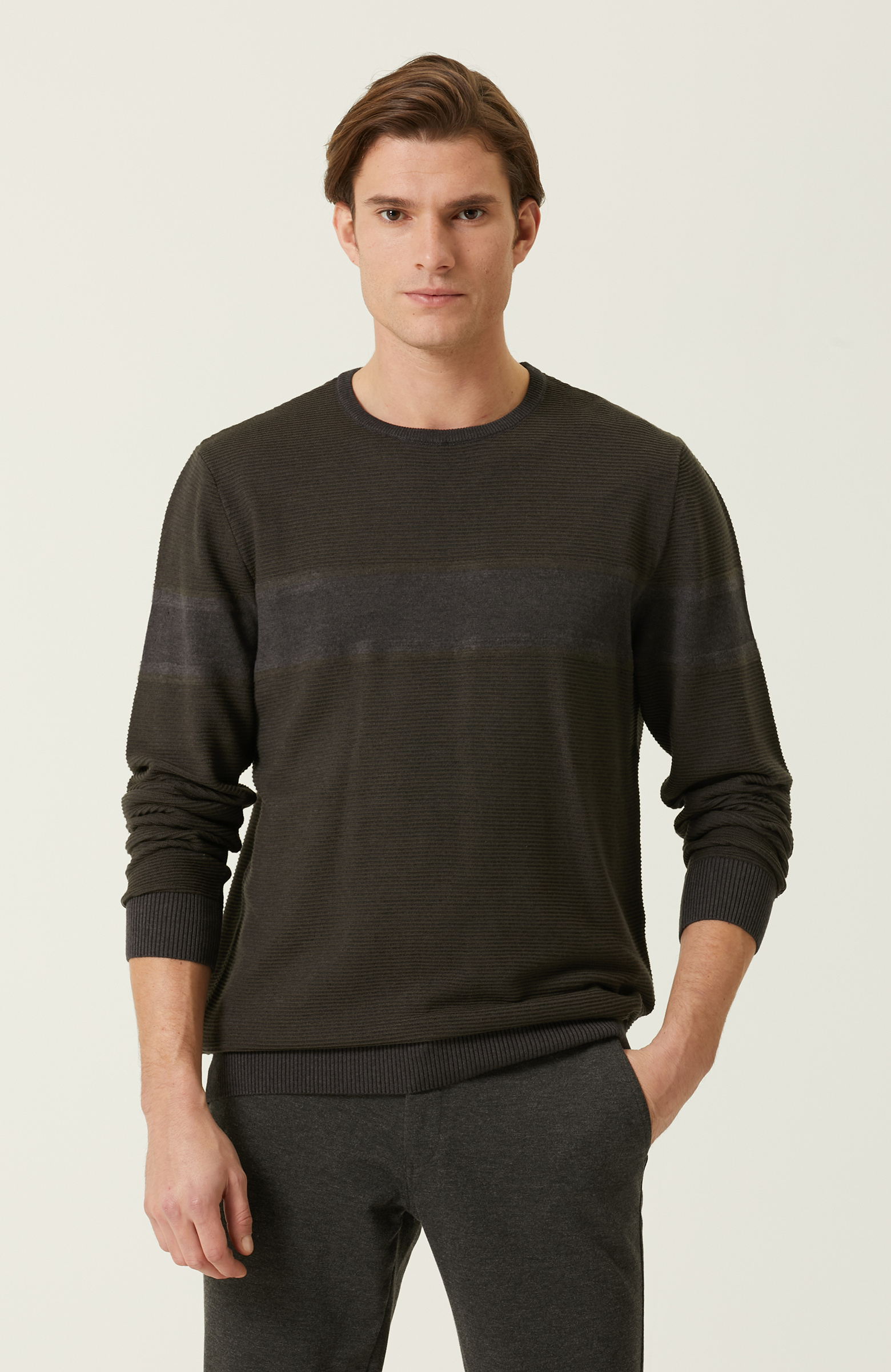 Slim Fit Antrasit Kazak