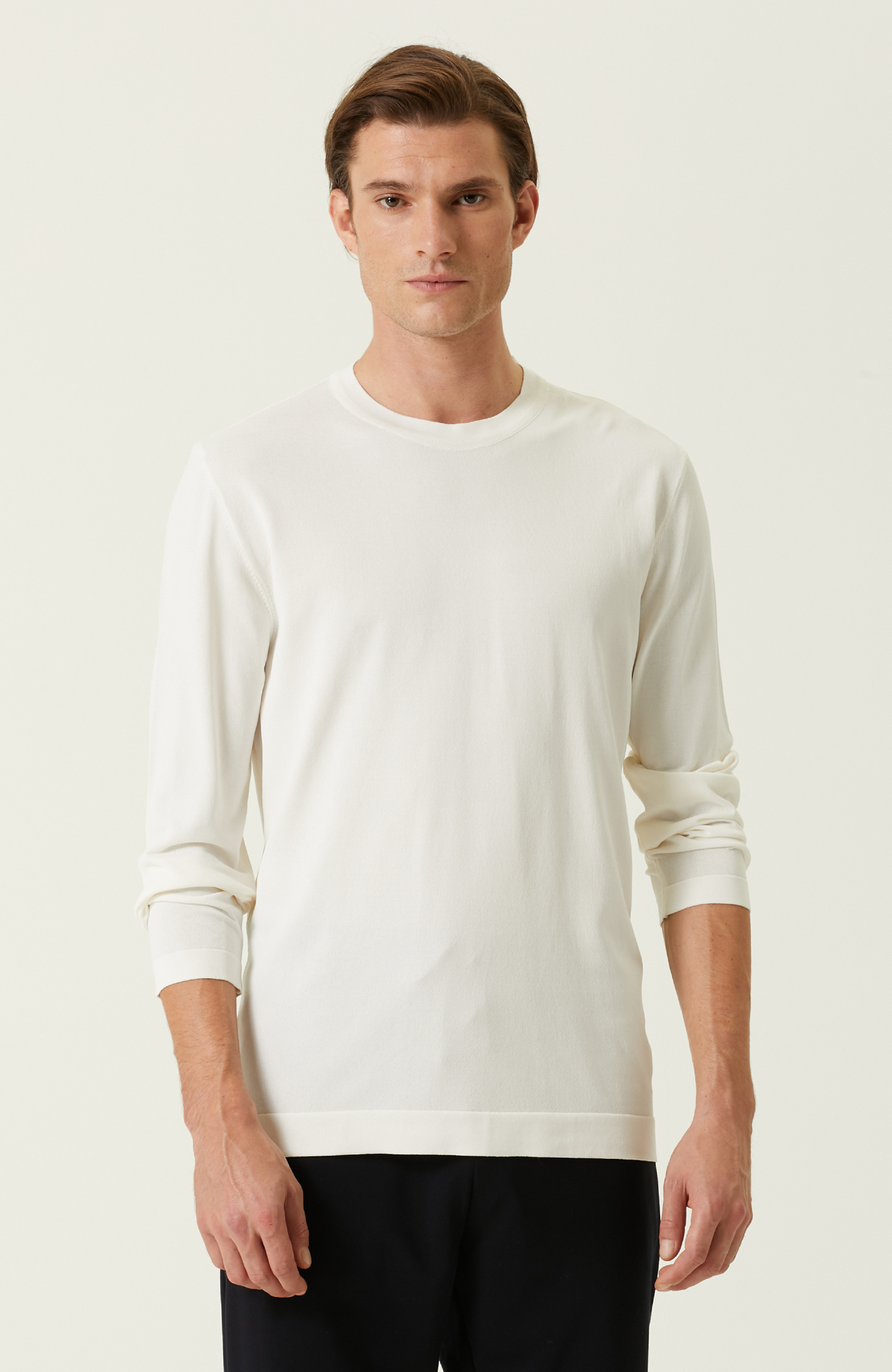 Slim Fit Ekru Kazak