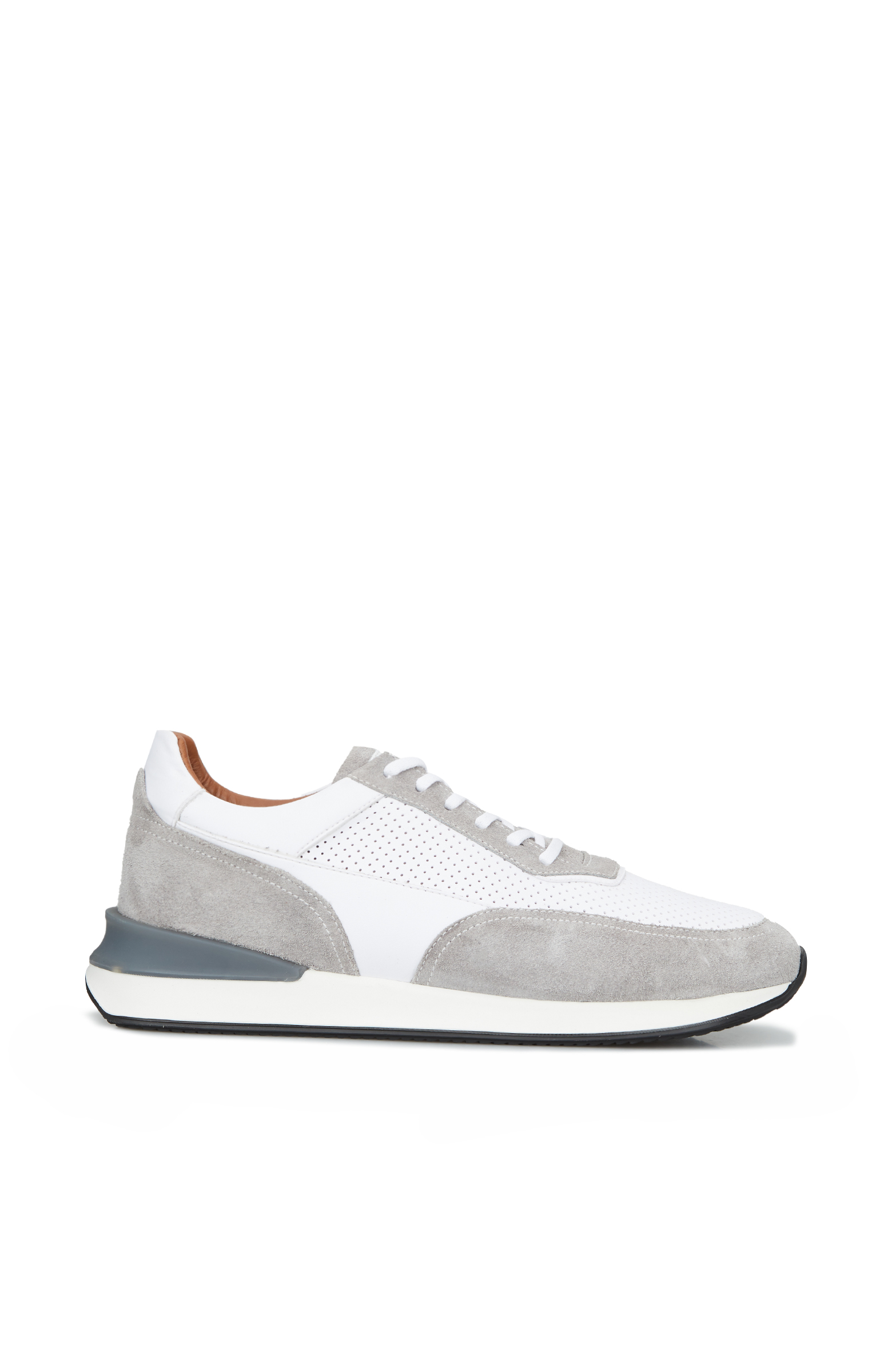 Gri Beyaz Delik Dokulu Erkek Sneaker Gri Beyaz Delik Dokulu Erkek Sneaker