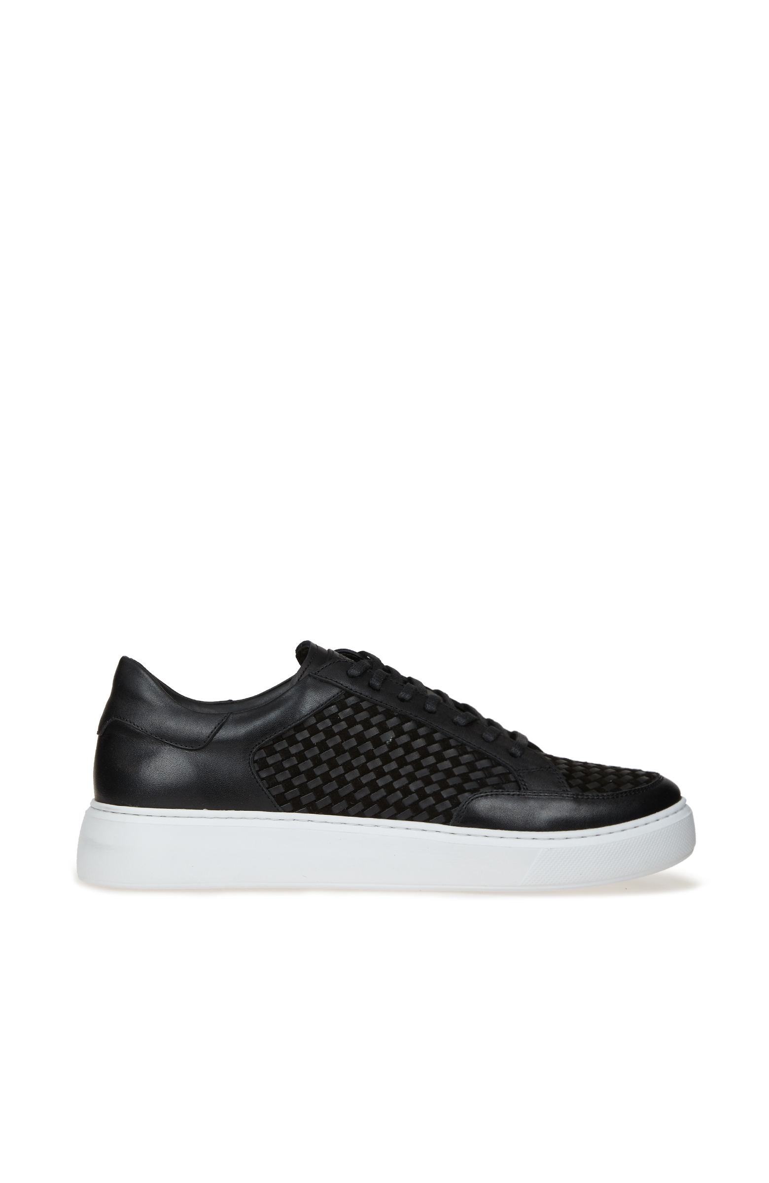 Siyah Doku Detaylı Erkek Sneaker Siyah Doku Detaylı Erkek Sneaker
