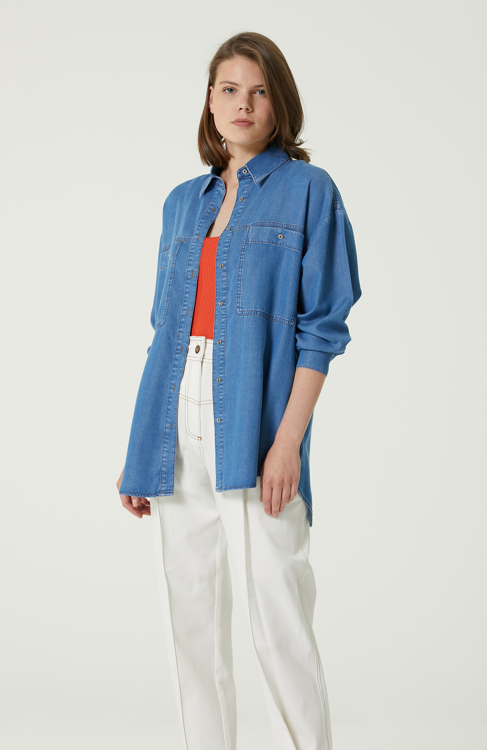 Basic Fit Mavi Denim Gömlek Basic Fit Mavi Denim Gömlek