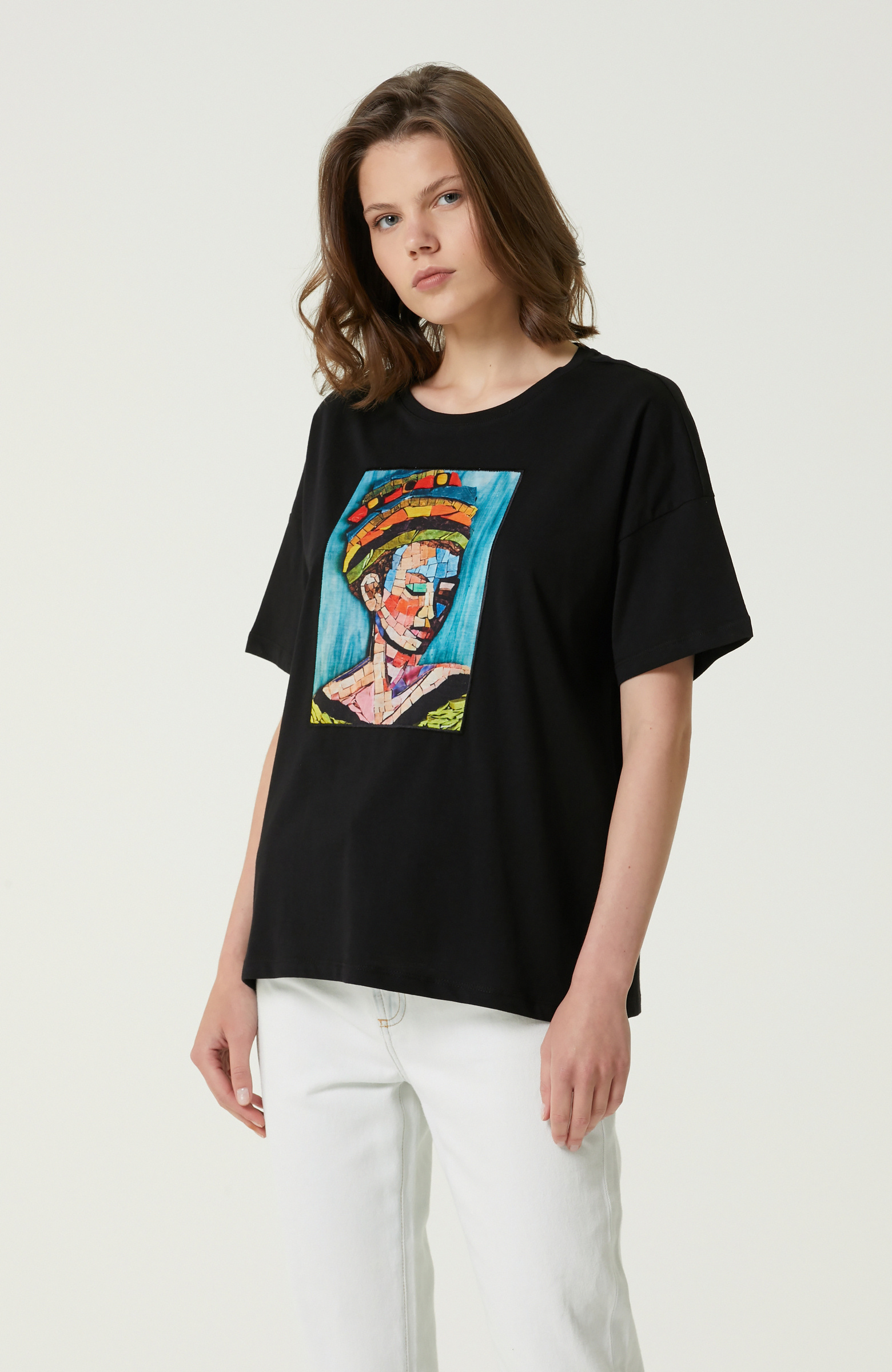 Siyah Baskılı T-shirt