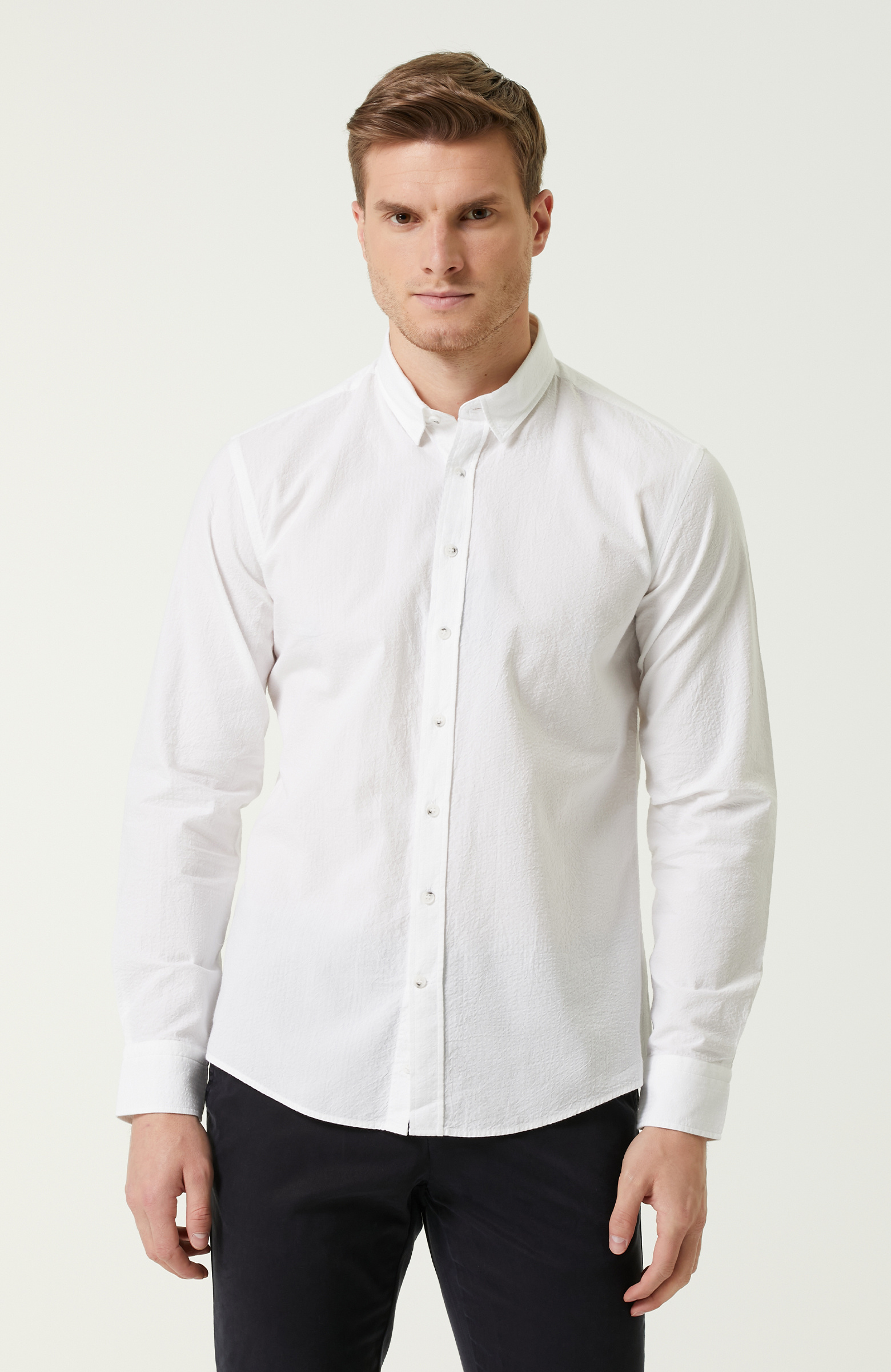 Slim Fit Beyaz Gömlek